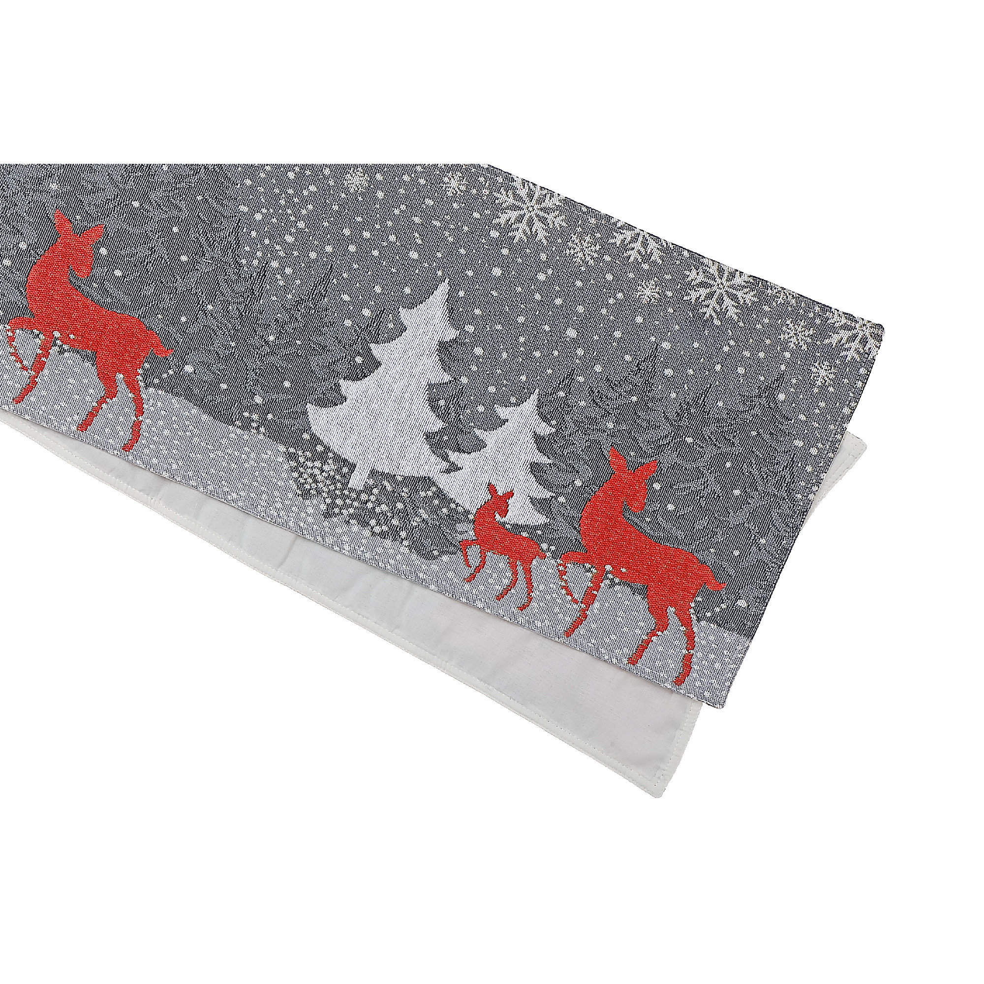 iH casadécor Tapestry Table Runner Reindeer And Tree - Set Of 2 | Wayfair