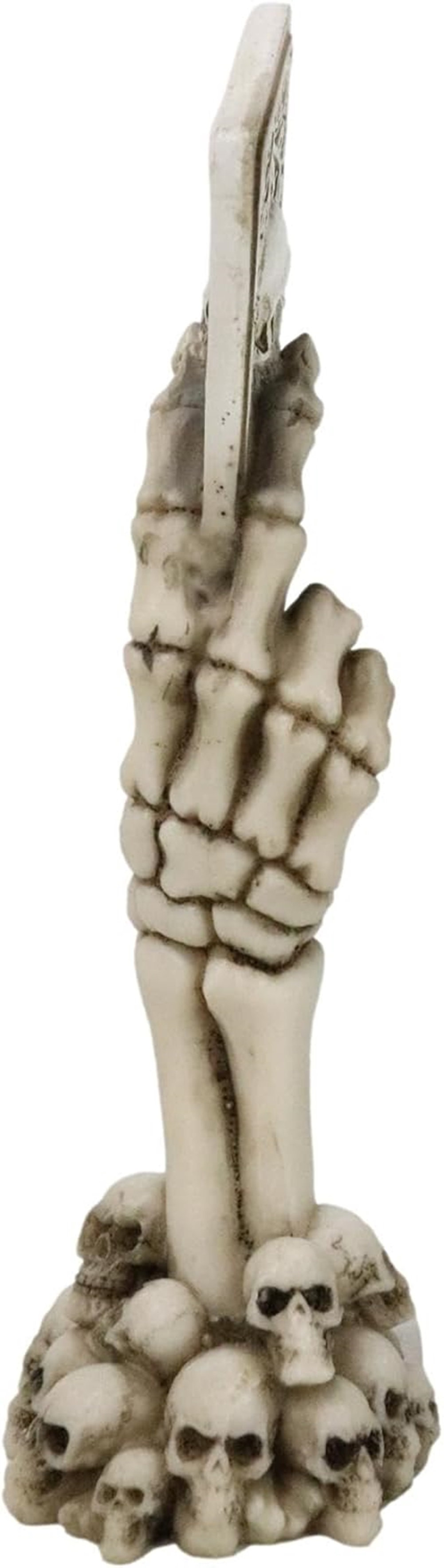 Trinx Gothic Skeleton Hand With Skull Ace Of Spades Card On Ossuary ...