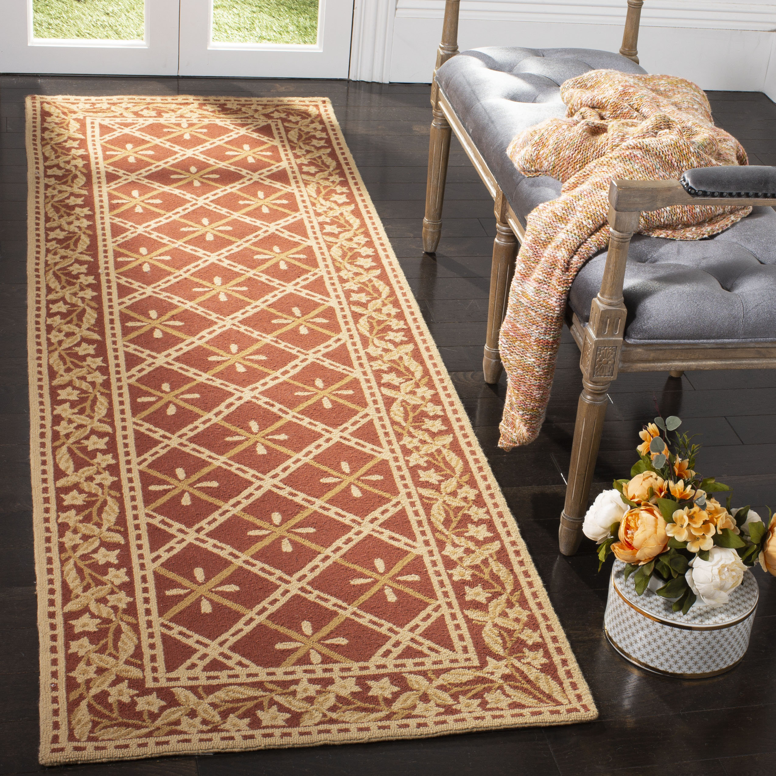 World Menagerie Bohan Hand Hooked Wool Pile Southwestern Rug | Wayfair