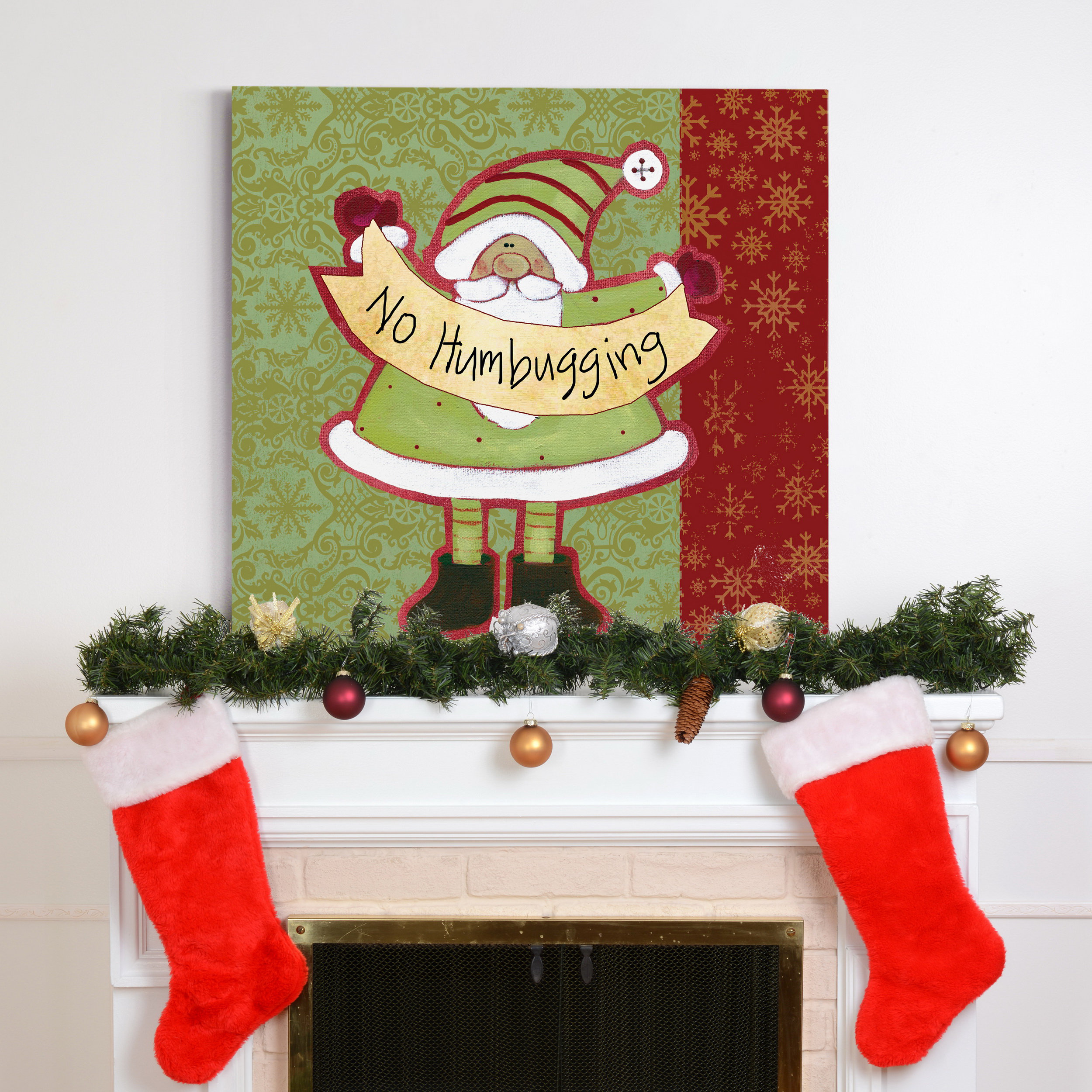 The Holiday Aisle® Santa Humbug - Wrapped Canvas Print | Wayfair
