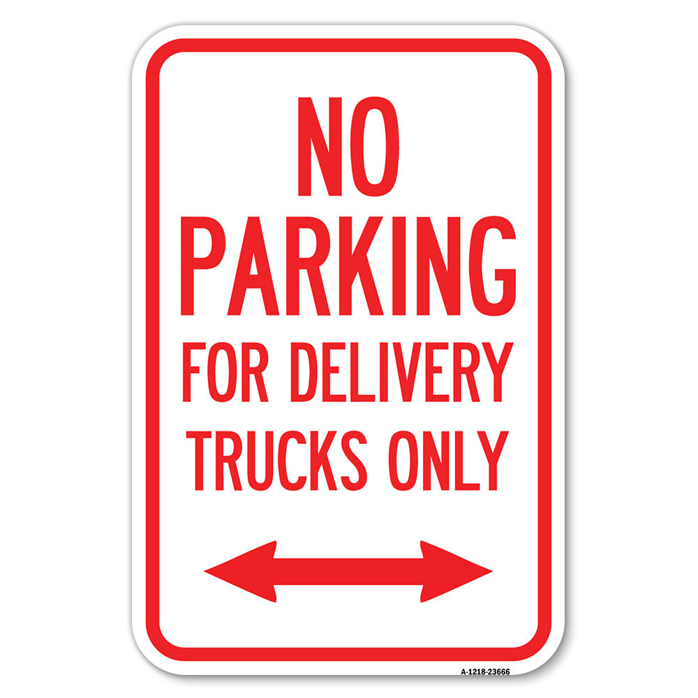 SignMission No Parking Sign No Parking For Delivery Trucks Only (With ...