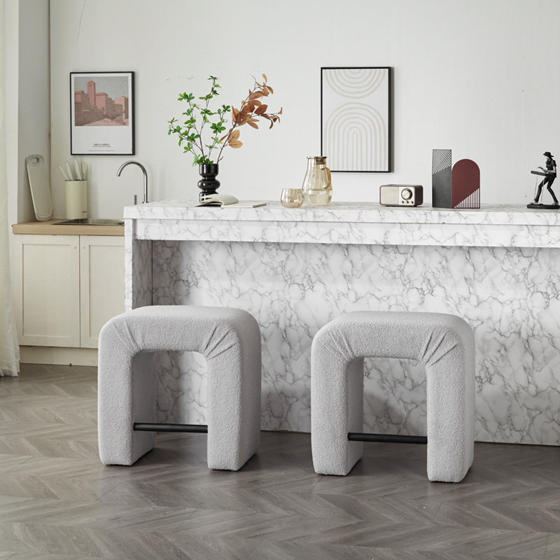 Hokku Designs Set of 2 Boucle Stool without Backrest | Wayfair