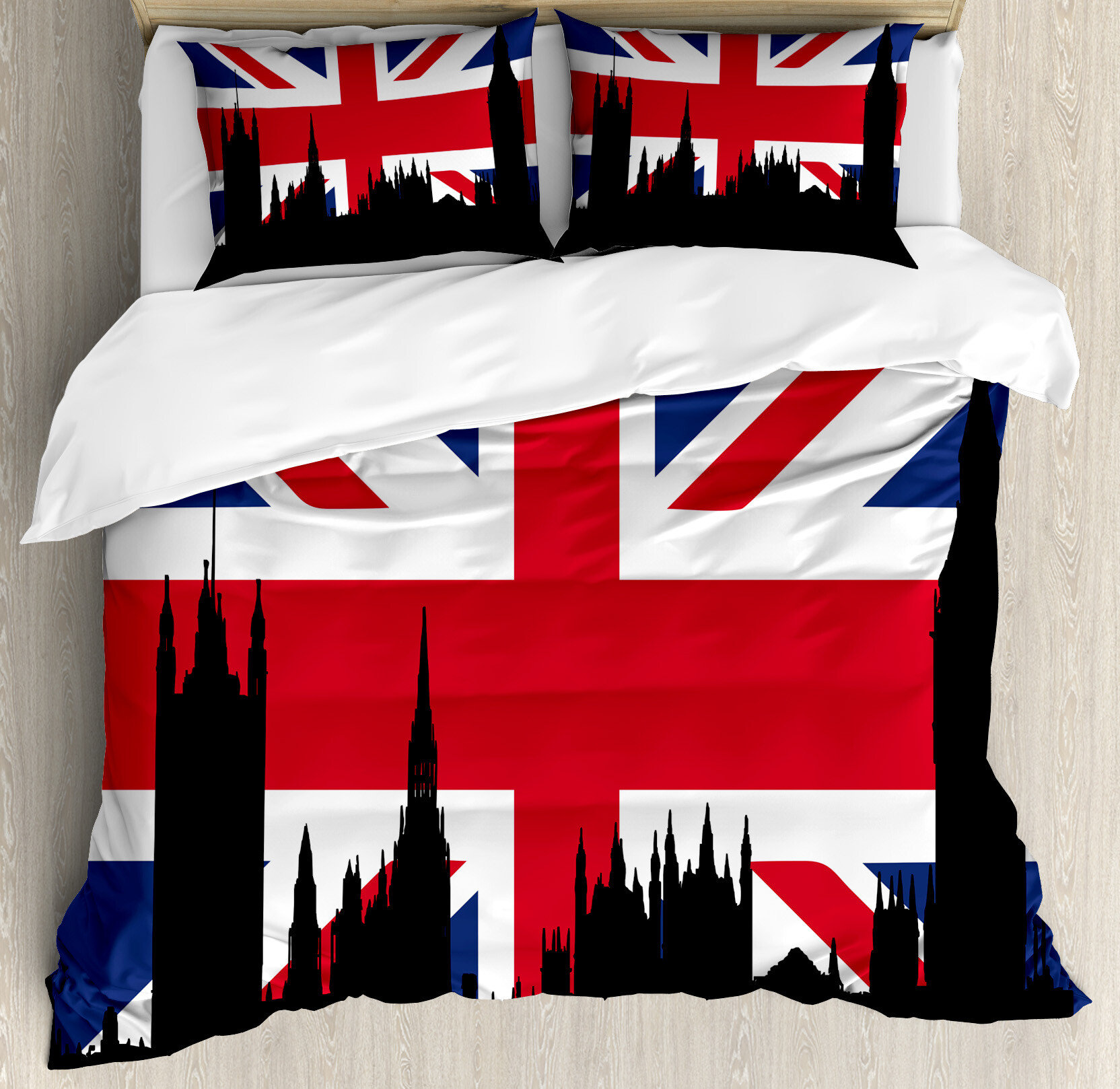 Ambesonne Union Jack Duvet Cover Set, Historic Urban UK, Calking, Royal ...