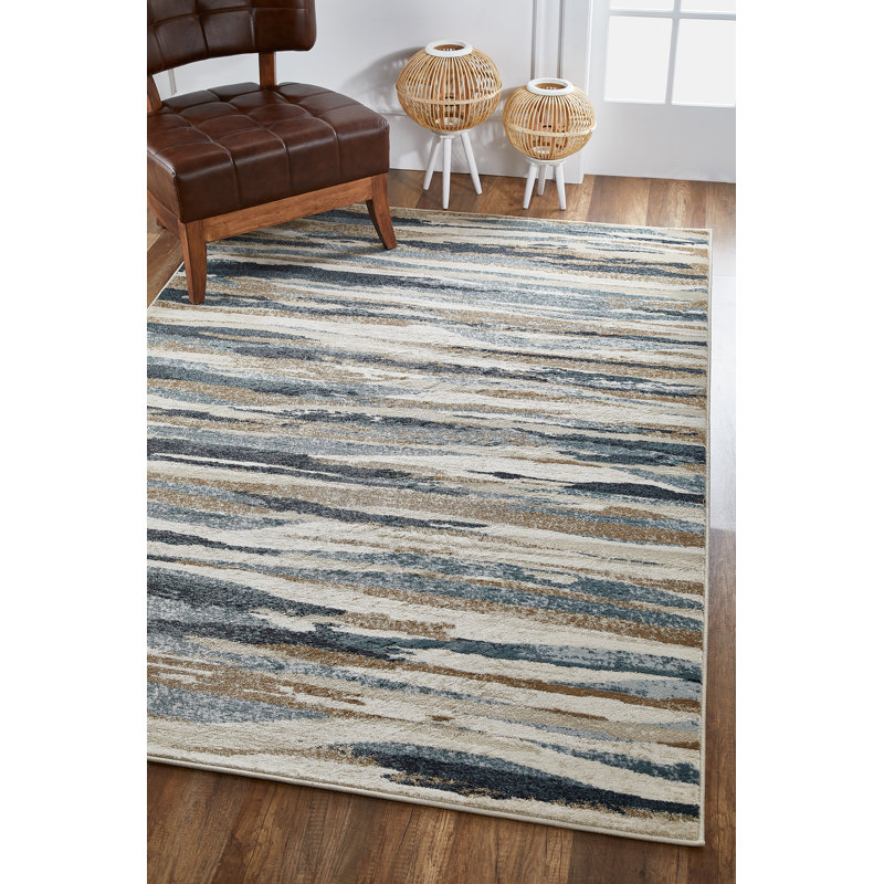 Orren Ellis Kohsuke Blue/Brown/Gray Area Rug & Reviews | Wayfair