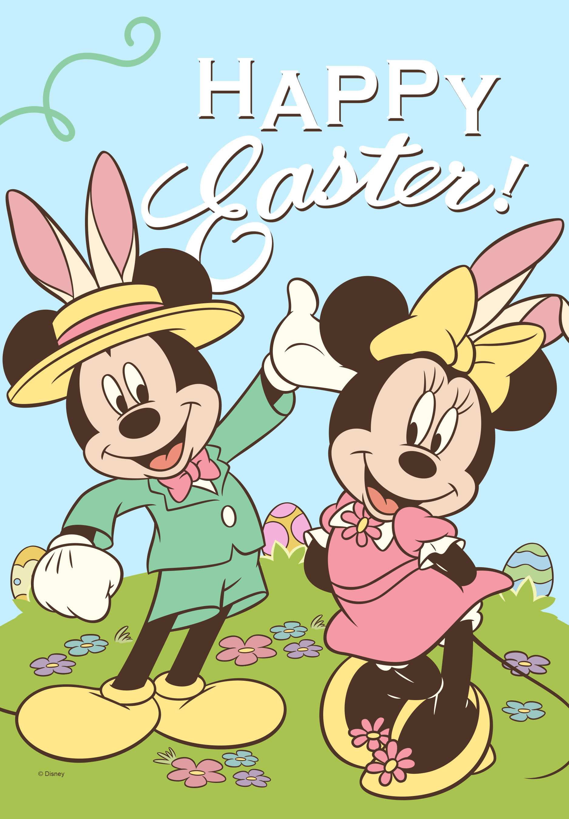 Back Yard Glory Disney Mickey Mouse & Minnie Mouse Dressed for Easter ...