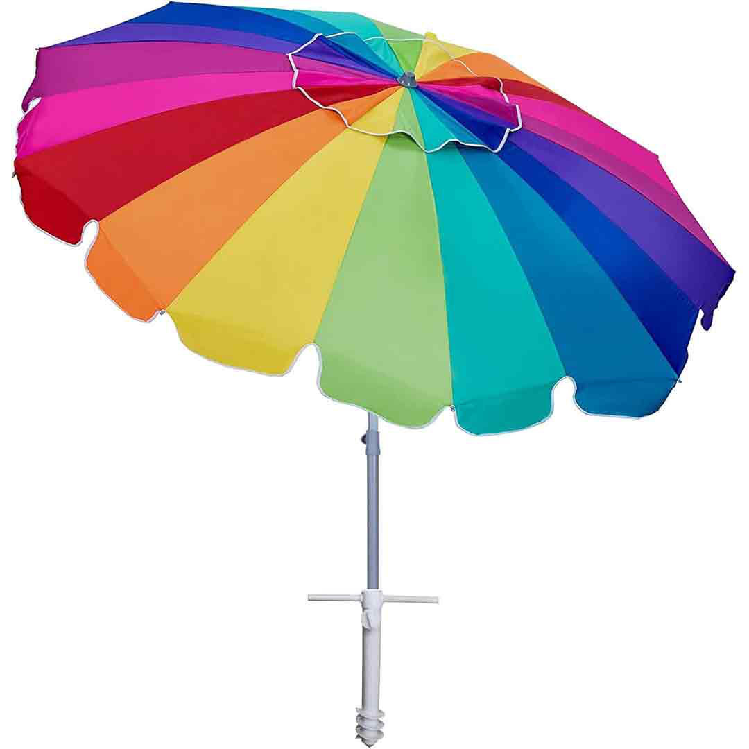 Arlmont & Co. 7.5Ft Heavy Duty HIGH Wind Beach Umbrella With Sand ...