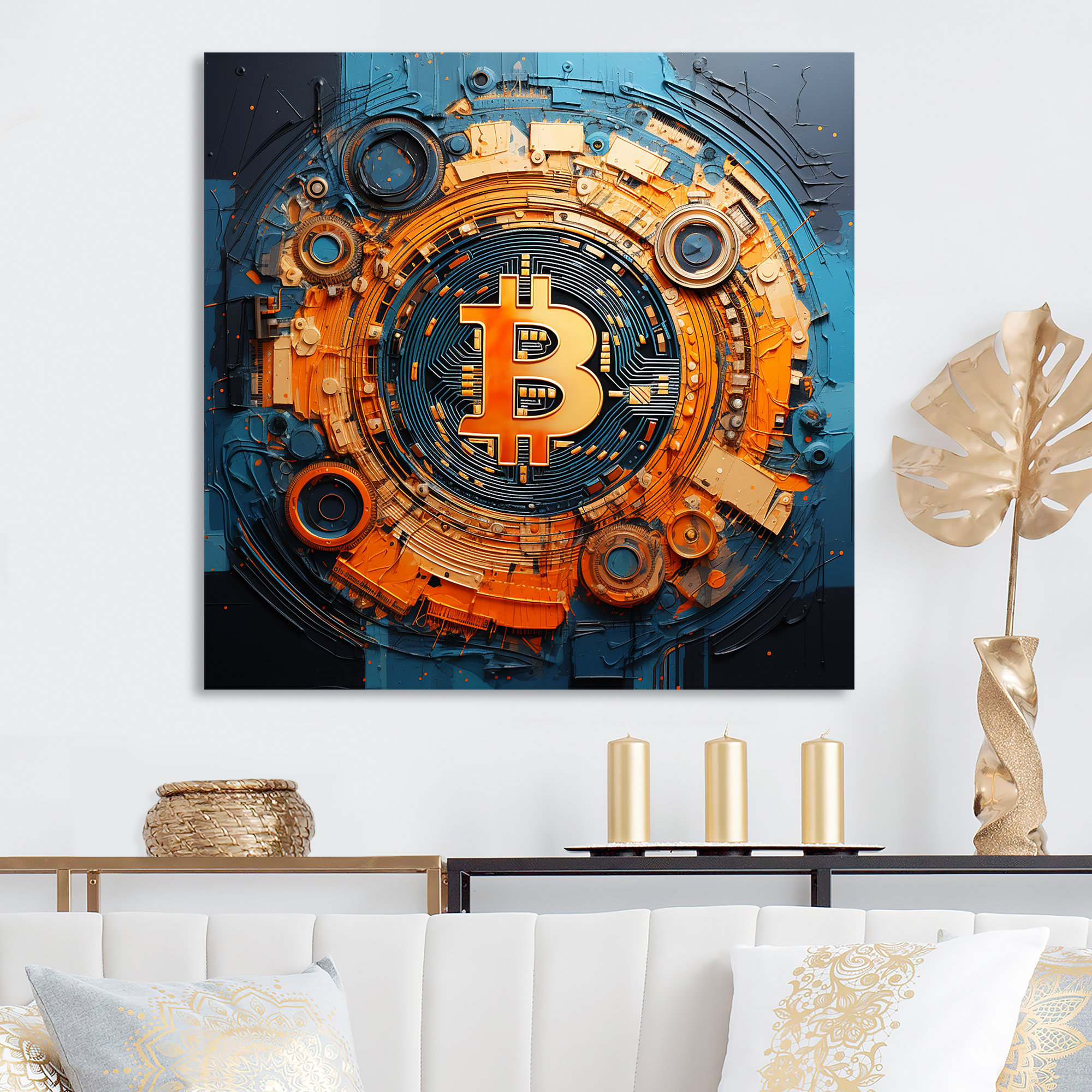 House of Hampton® Orange Vibrant Bitcoin Crypto - Nursery Teddy Bear's ...