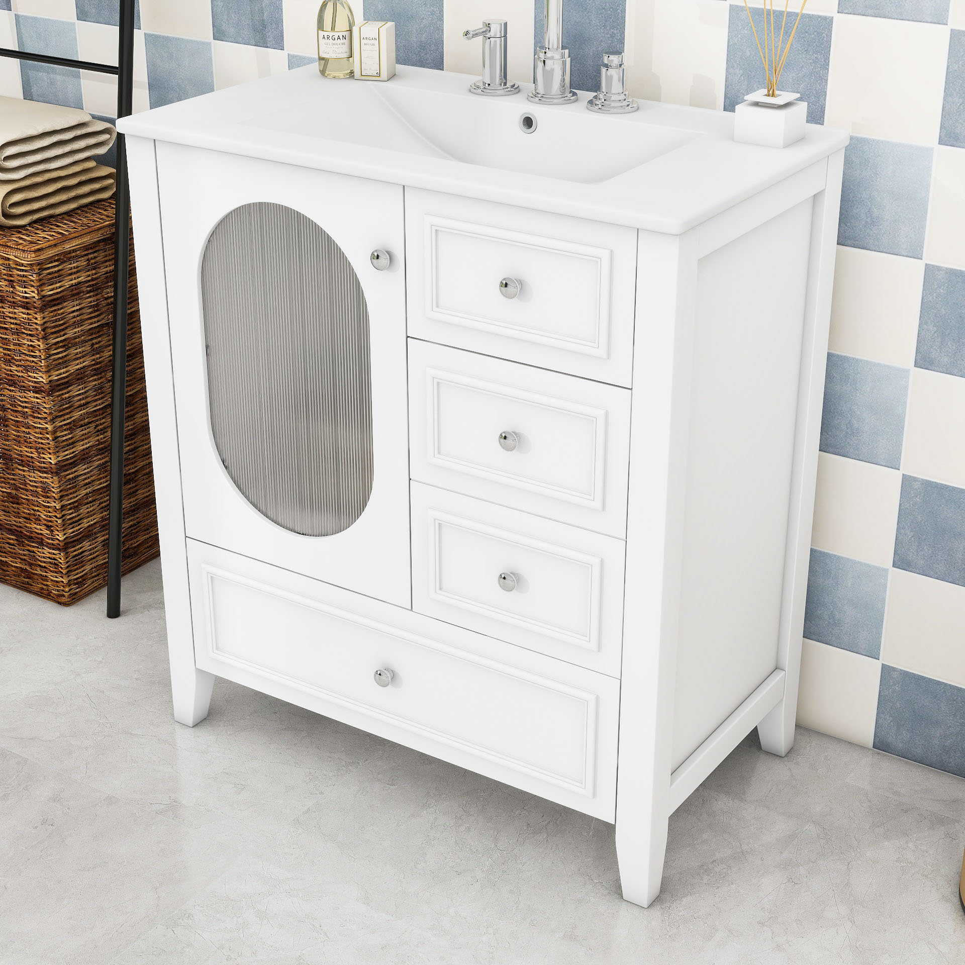 Winston Porter Basilotto Classic Freestanding Single Bathroom Vanity ...