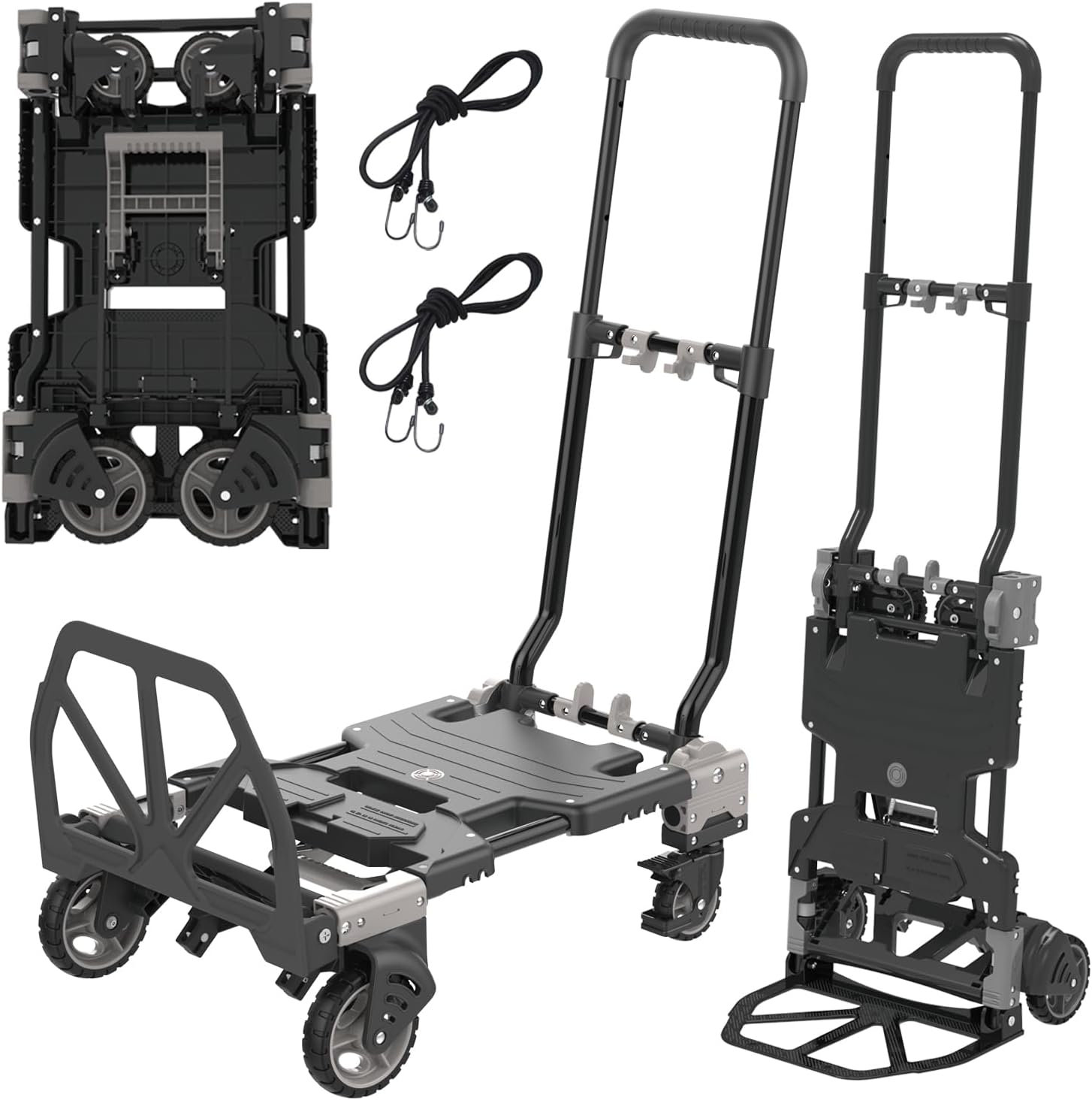 ERTCHUE RIED 2-In-1 Folding Hand Truck Dolly Cart With 330 Lbs Capacity ...