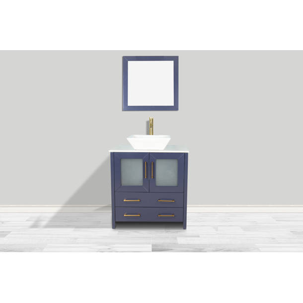 Wade Logan® Karson 29.9'' Double Bathroom Vanity with Engineered Marble ...