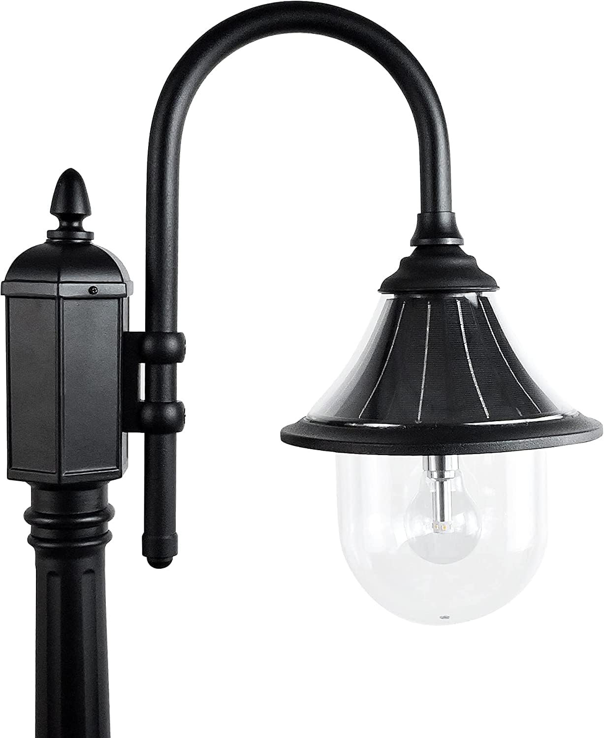 Co-t Solar-Powered Outdoor Lamp Post With Dusk-To-Dawn Lighting ...