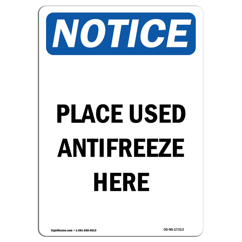 SignMission Place Used Antifreeze Here Sign | Wayfair