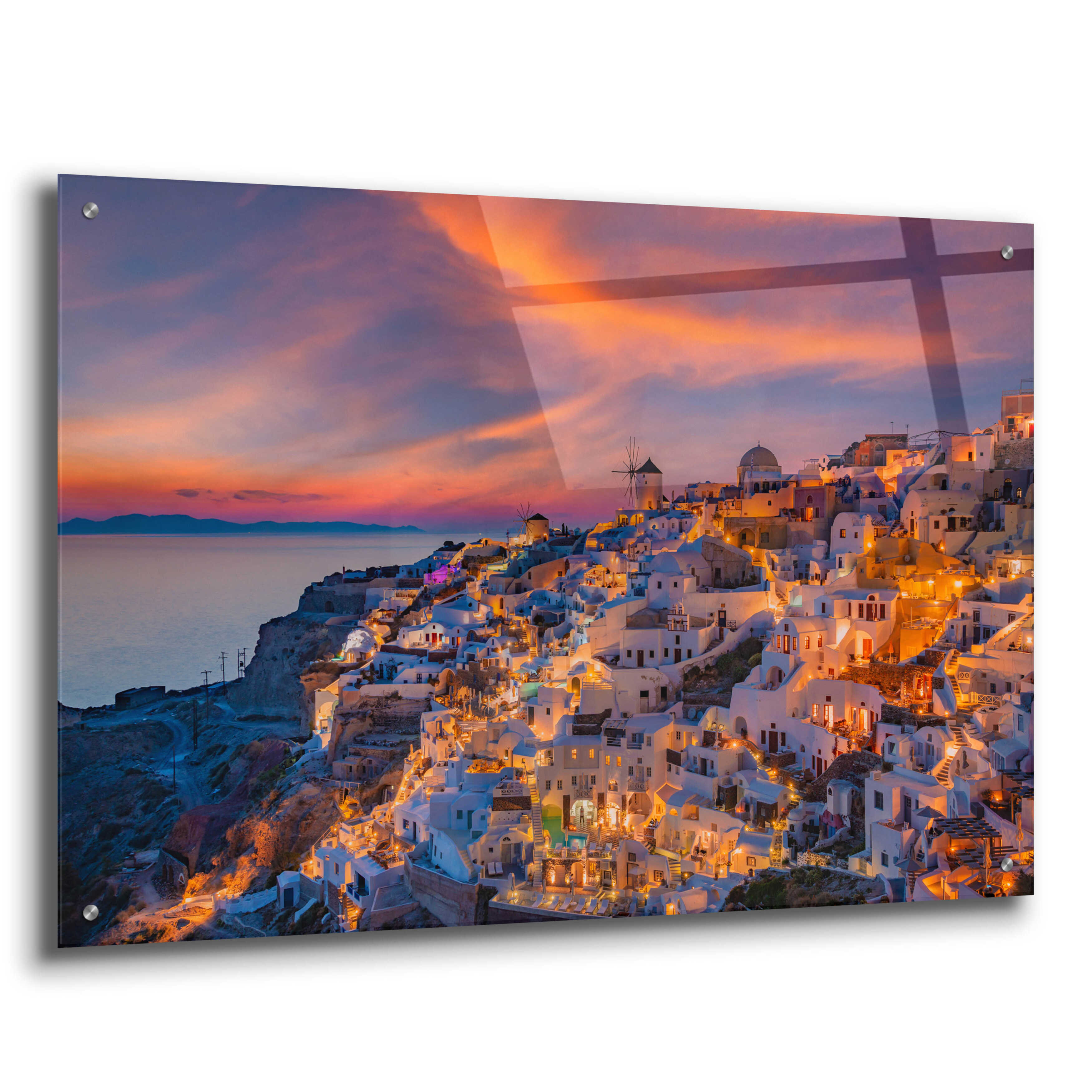 Latitude Run® Latitude Run 'Santorini Greece' By Edin Chavez, Acrylic ...