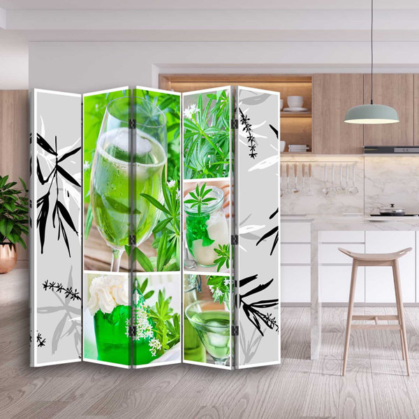 East Urban Home Jahlisa 180cm W x 170cm H 5 - Panel Folding Room ...