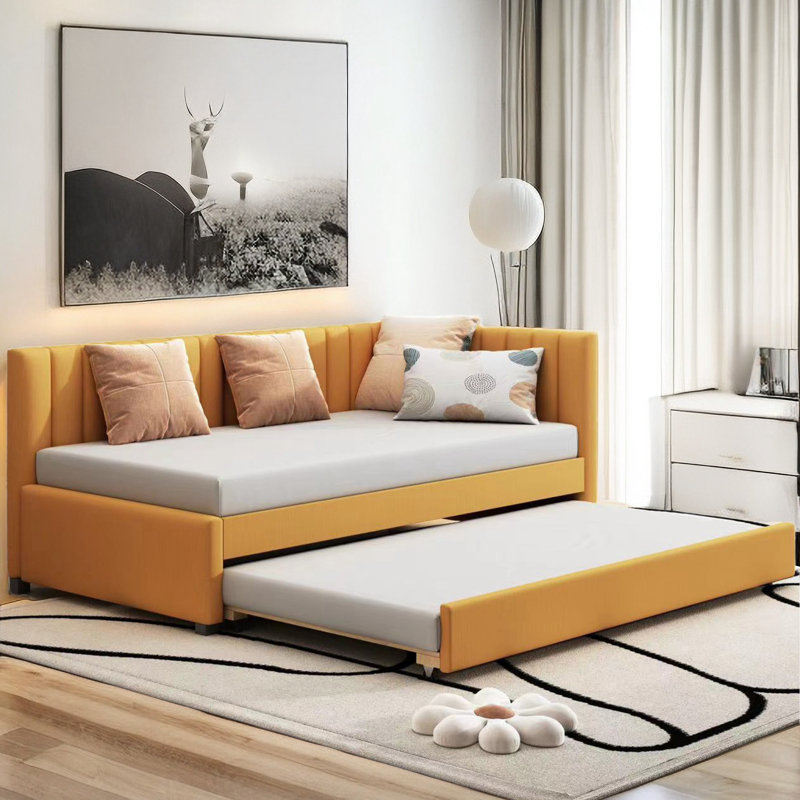 Hokku Designs Vusala Upholstered Daybed with Trundle | Wayfair