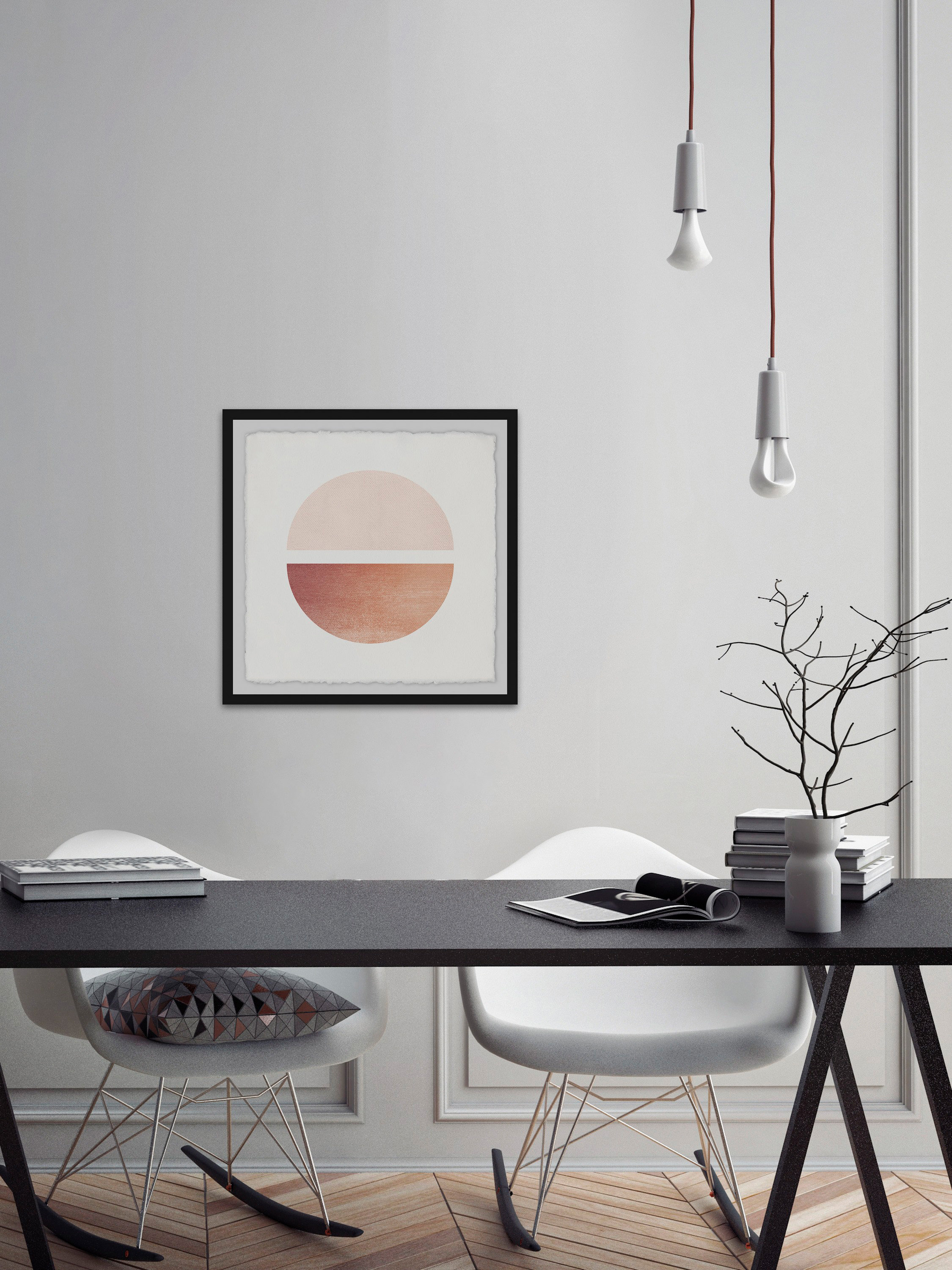 Wrought Studio™ 'Moon Fading' Framed Watercolor Painting Print | Wayfair