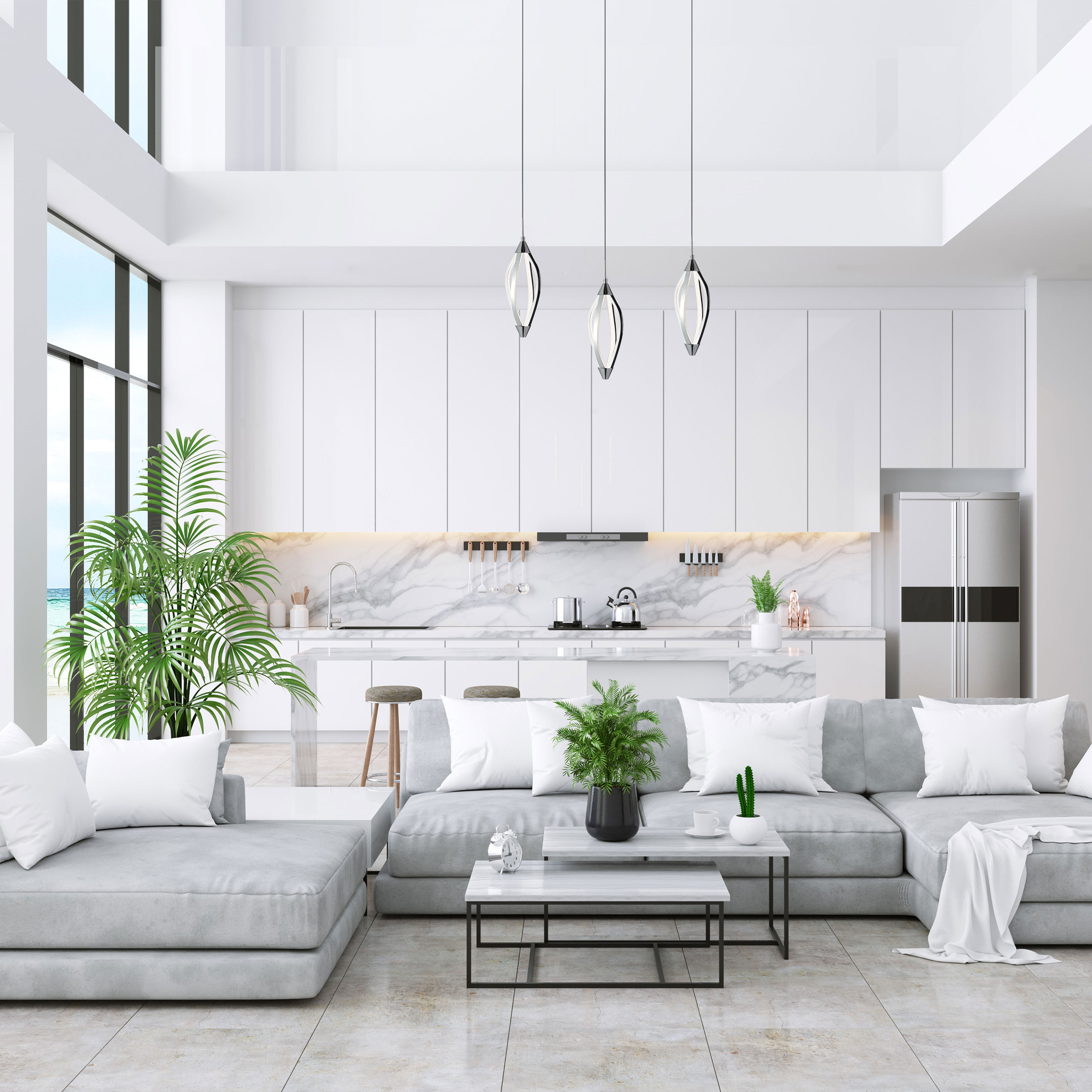 Orren Ellis Selene Light Single Geometric LED Pendant | Wayfair