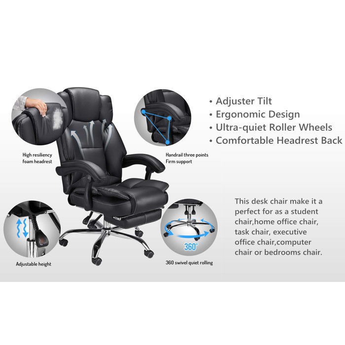 Inbox Zero McMahon Faux Leather Executive Chair & Reviews | Wayfair