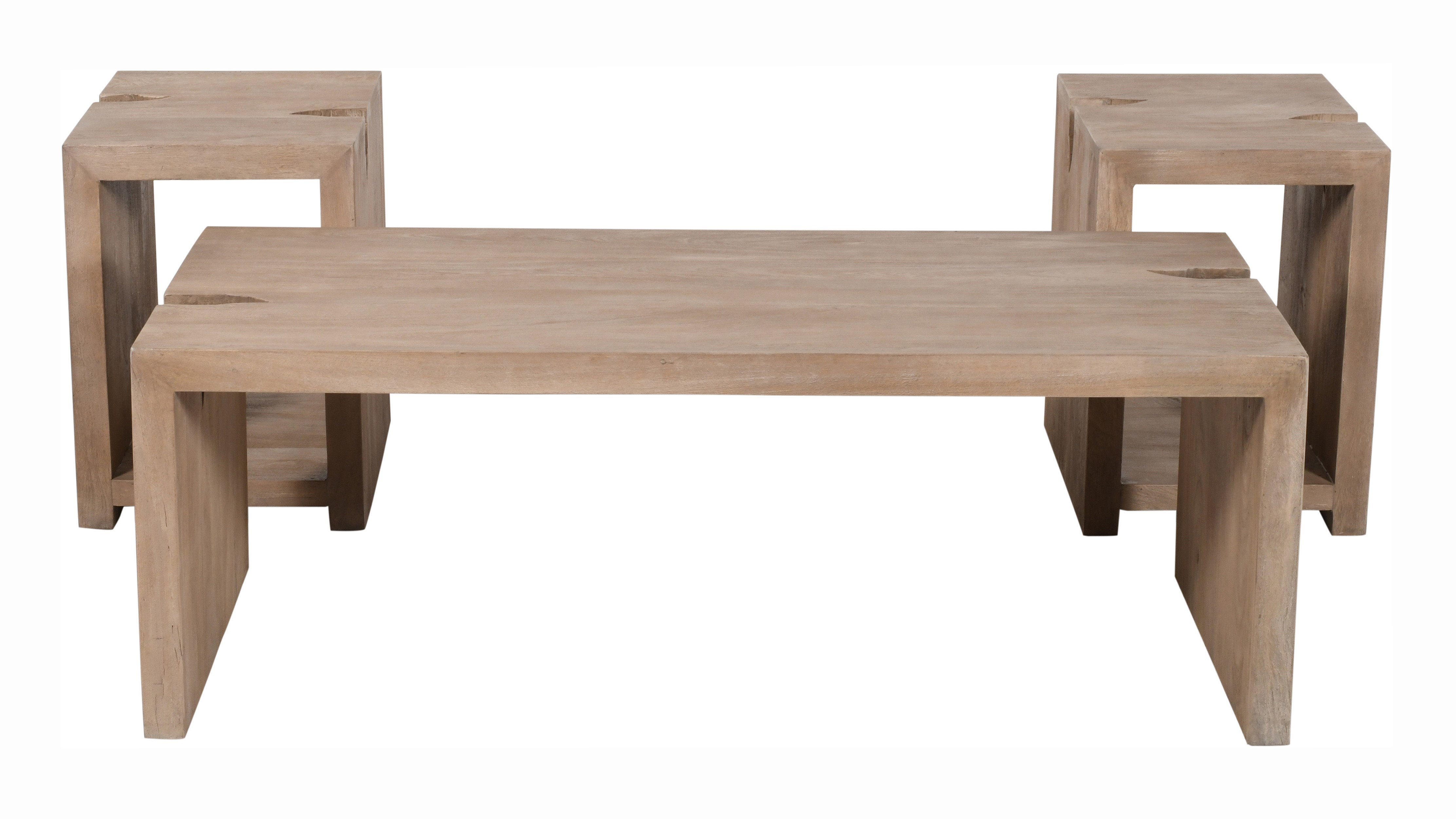 Union Rustic Lulamae 3-piece Cocktail Table In Modern Light Ash Ivory ...