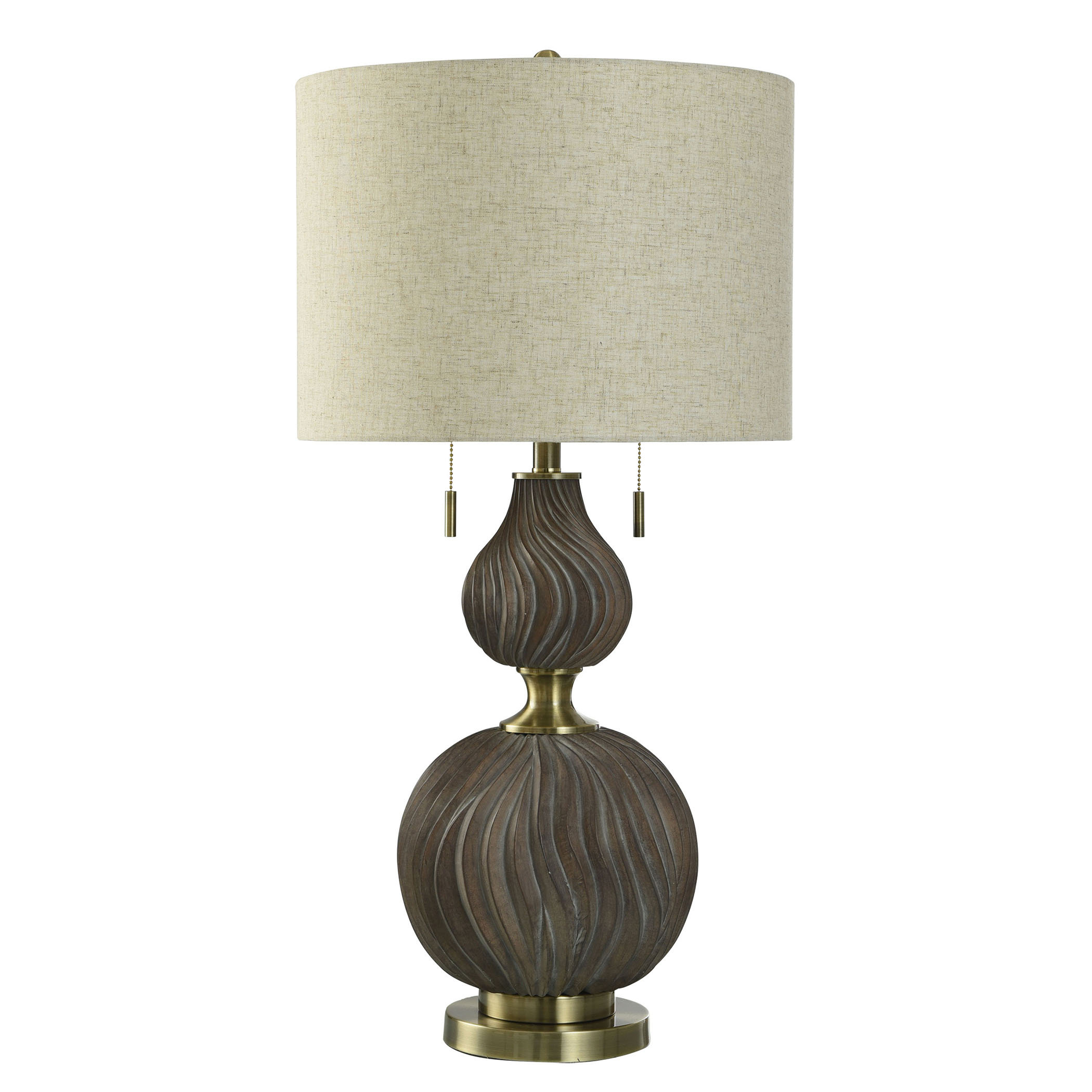 Rosdorf Park Chestnut - Poly Table Lamp - Oatmeal Shade | Wayfair