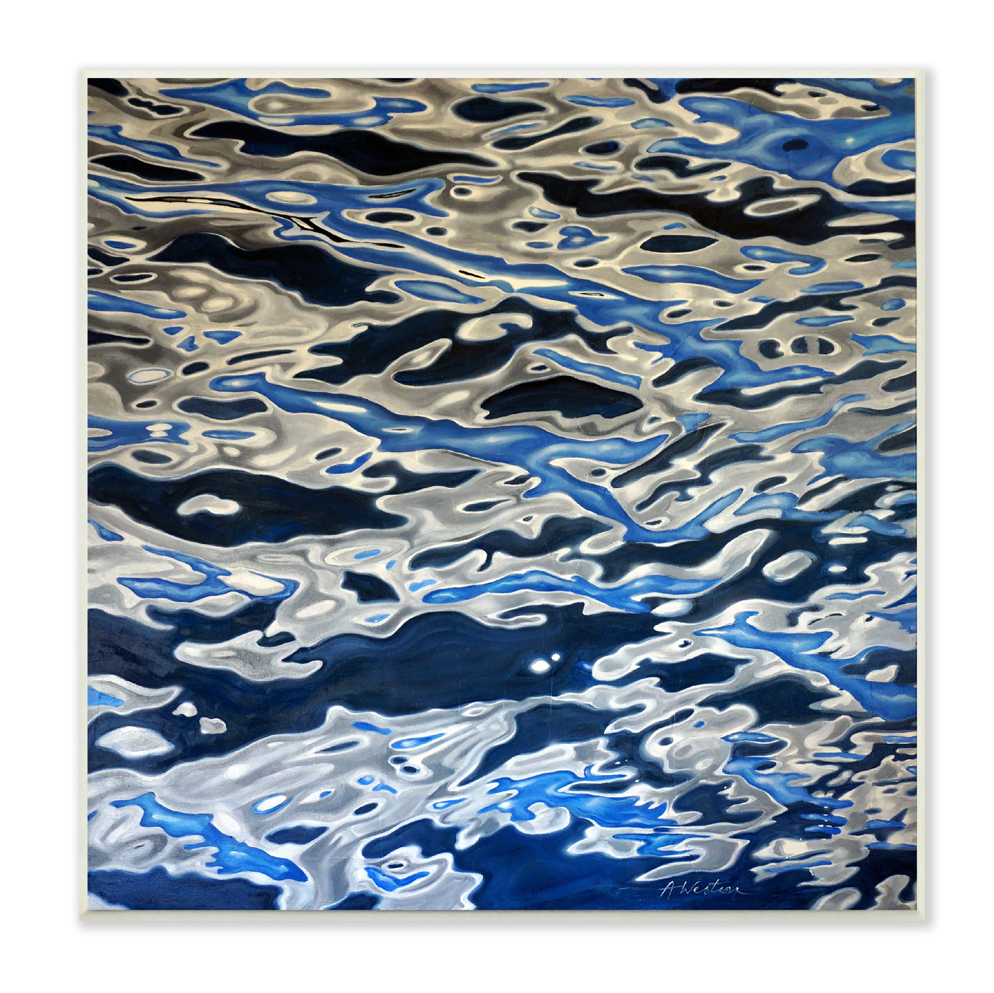 Stupell Industries Abstract Water Waves Ripples Modern Deep Sea Wall ...