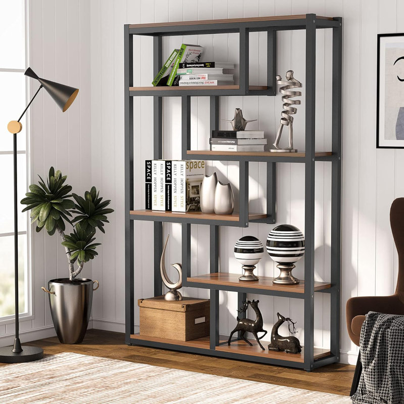 17 Stories Elex Geometric Bookcase & Reviews | Wayfair