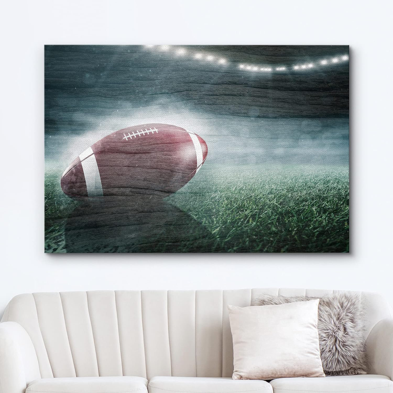 IDEA4WALL Wood Effect Panel Tournament Football Stadium Boys Room Decor ...