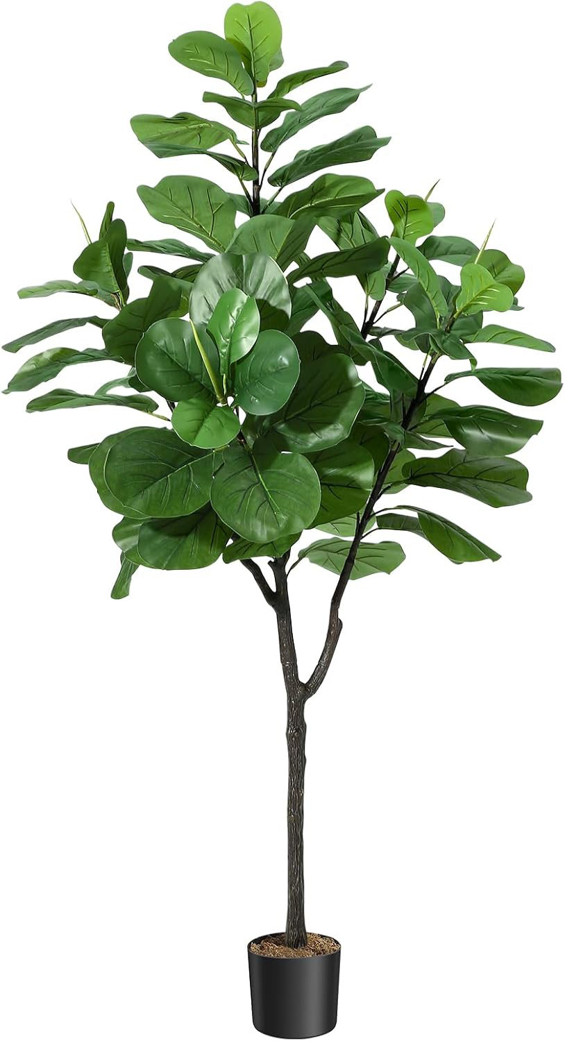 Bay Isle Home™ Artificial Fiddle Leaf Fig Tree 6ft Tall Faux Fiddle ...