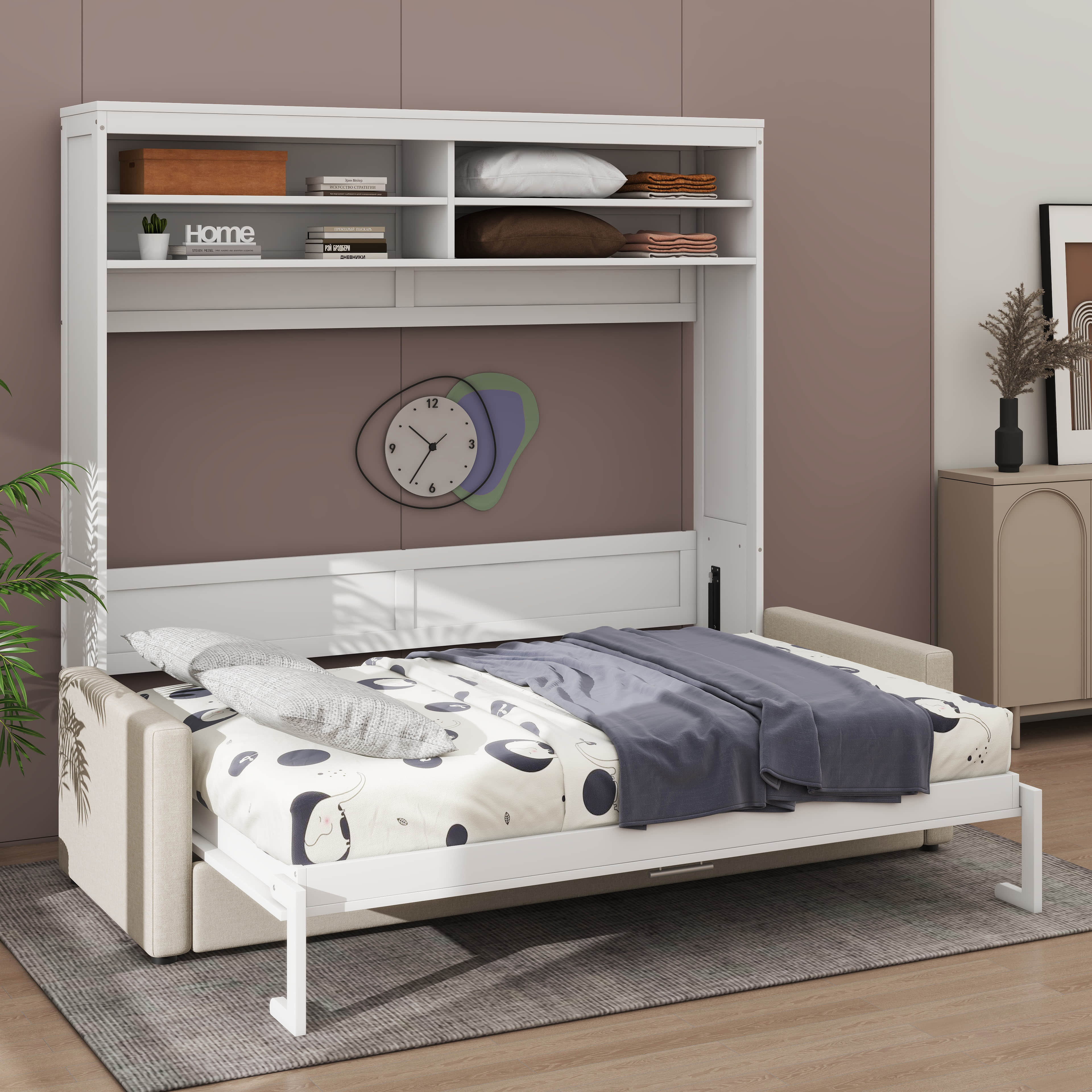 Red Barrel Studio® Queen-Sized Murphy Bed / Wall-Mounted Bed With An ...