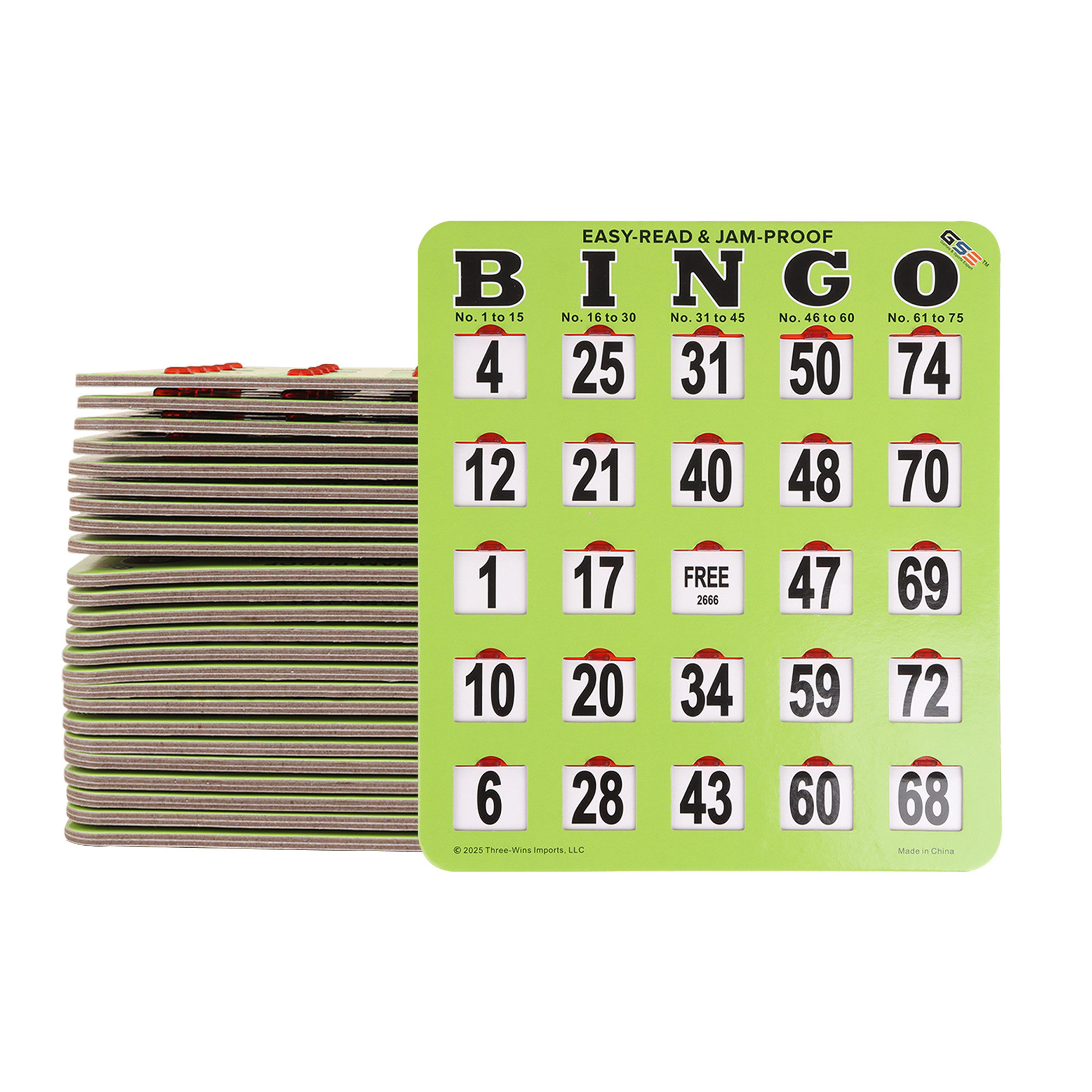GSE Games & Sports Expert 25-Pack Jumbo Easy-Read Shutter Bingo Cards ...