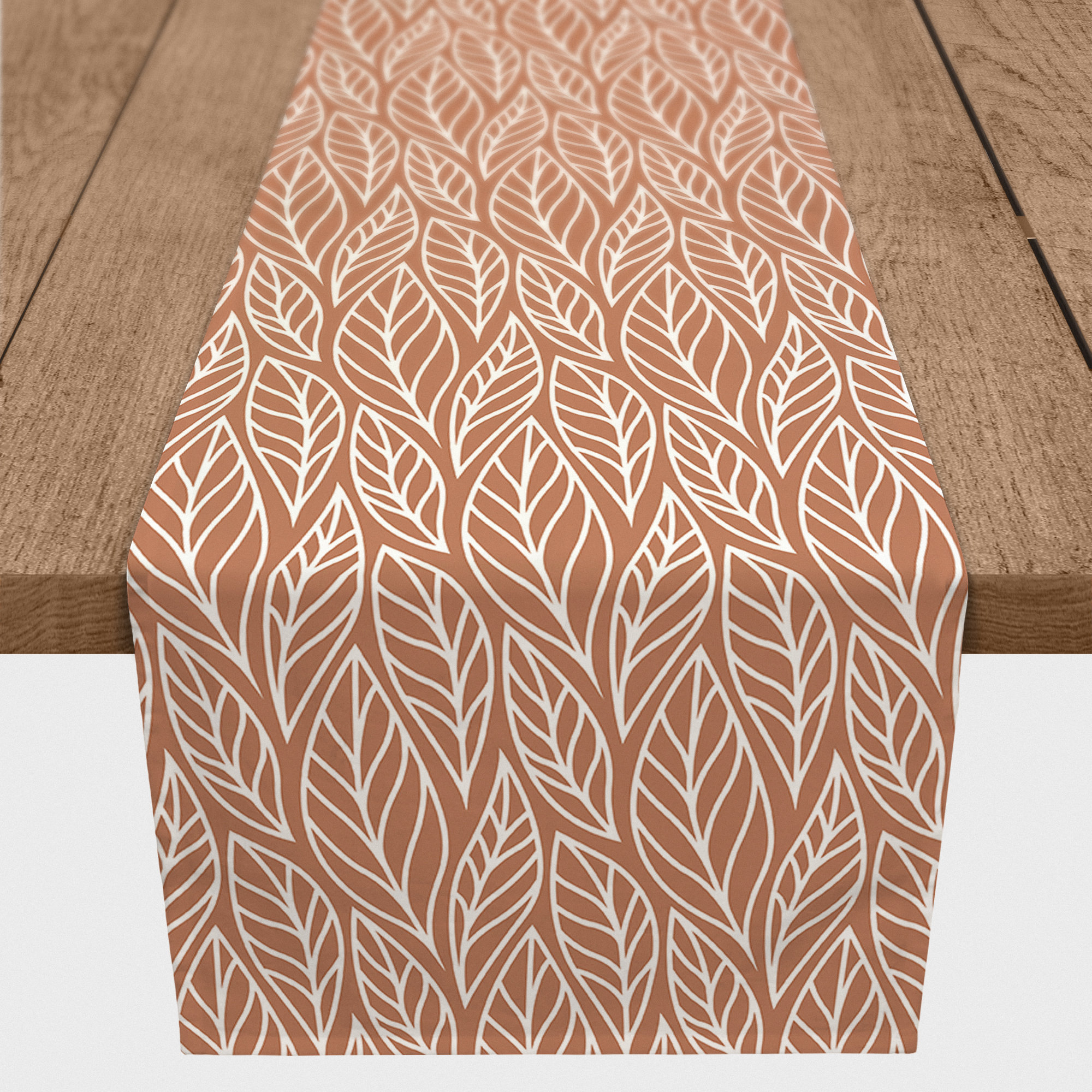 Gracie Oaks Ilwell Copper Leaf Table Runner & Reviews | Wayfair