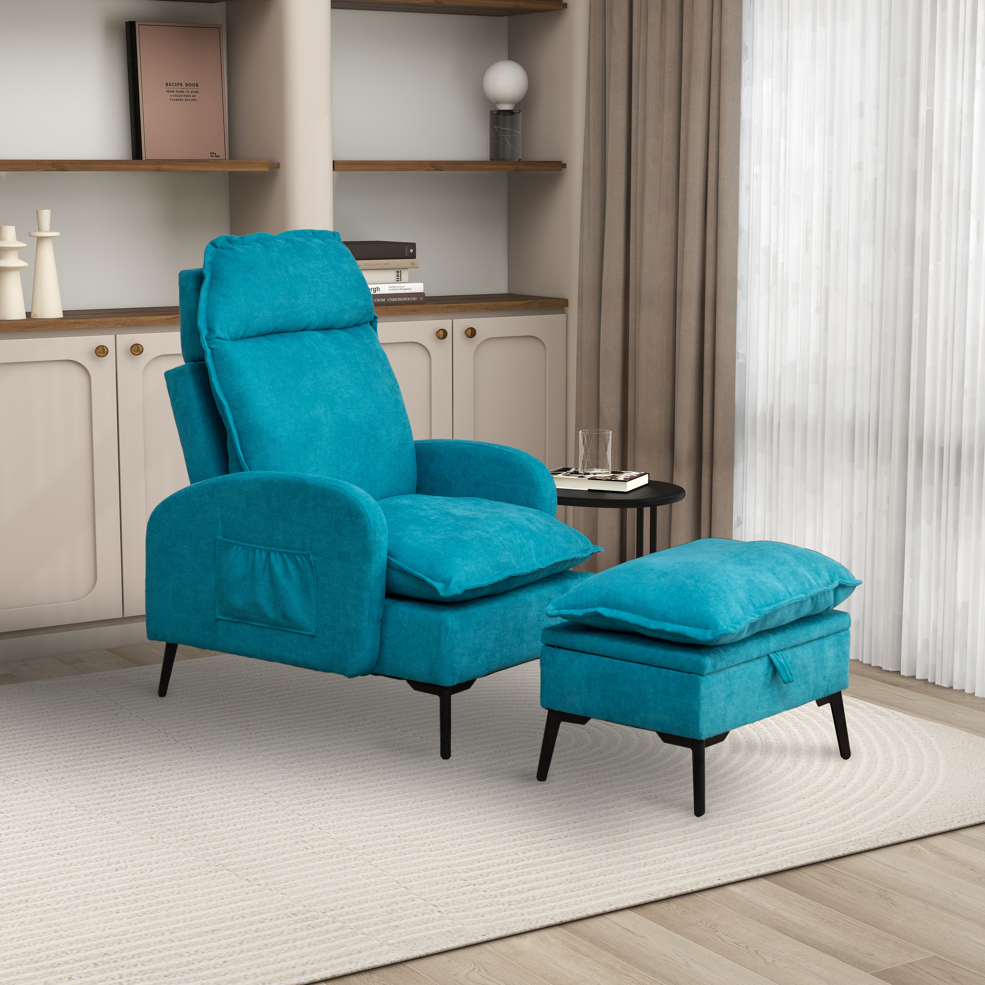 George Oliver Sadye 25.28'' Wide Lounge Chair and Ottoman | Wayfair