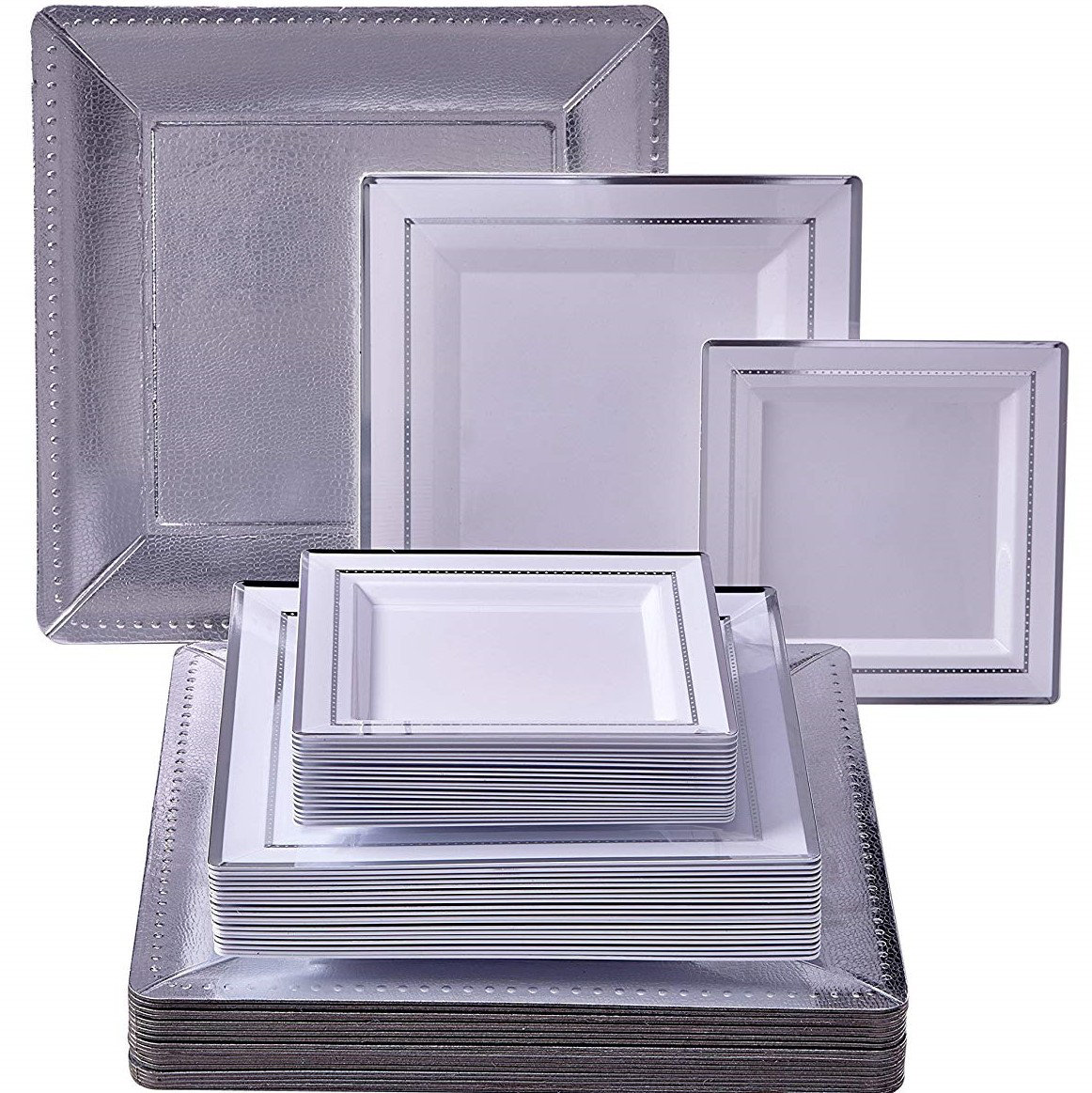 Silver Spoons Heavy Weight Plastic Disposable Party Supplies Set ...