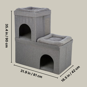 TRIXIE Crazy Cube Stackable Cat Condo, Indoor Cat House with Scratching ...