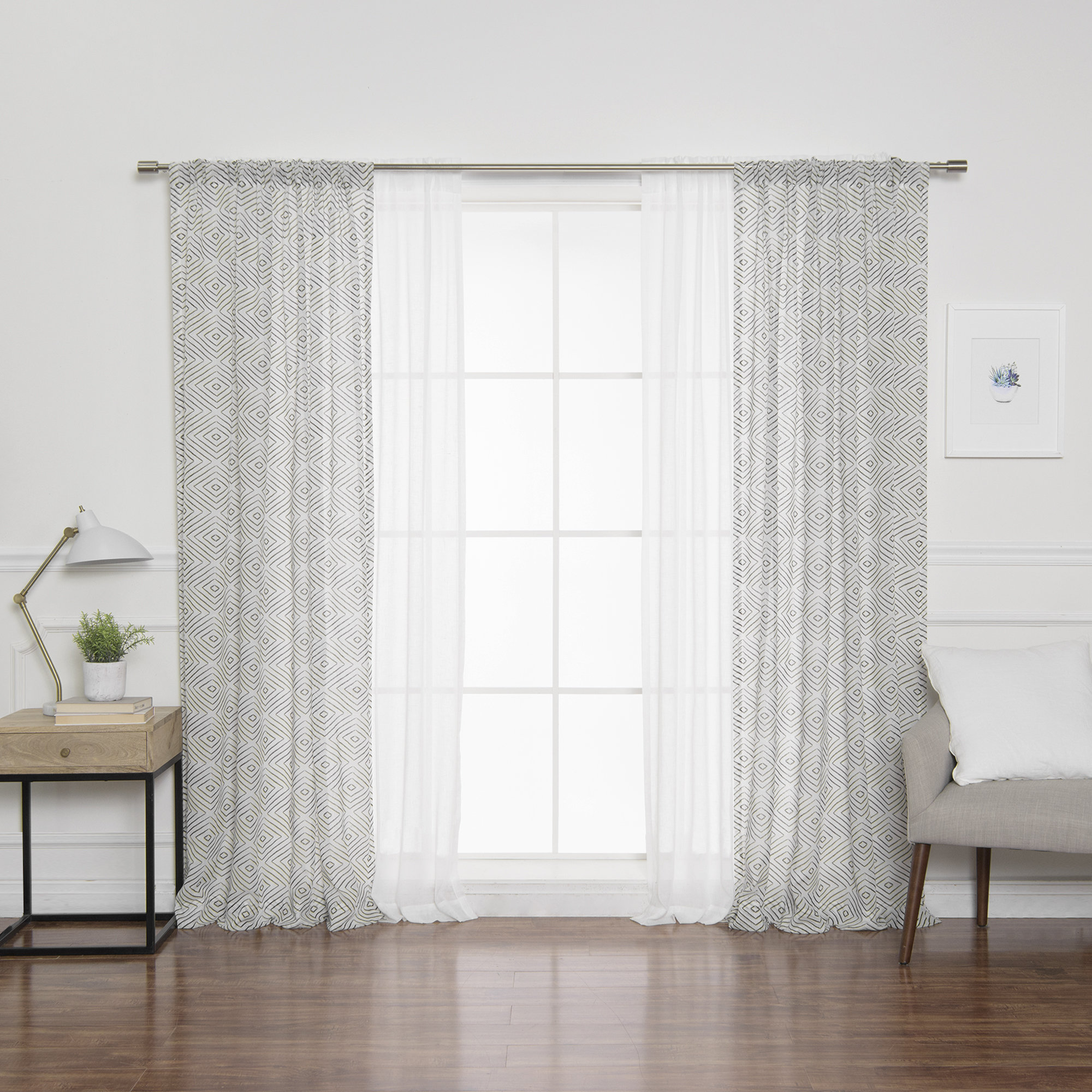 Foundry Select Semi-Sheer Rod Pocket Curtain Panels | Wayfair