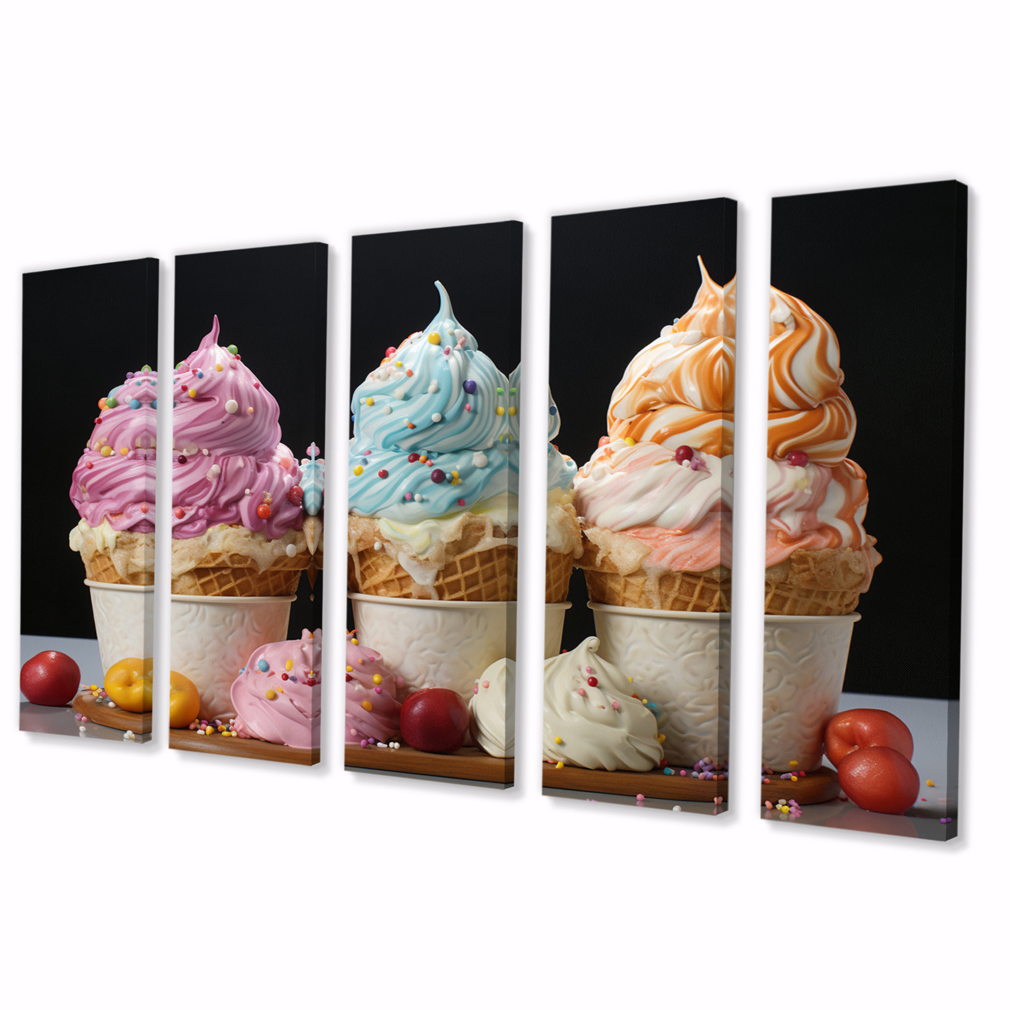 DesignArt Food Ice Cream Pointillism IV " Food Ice Cream Pointillism IV ...