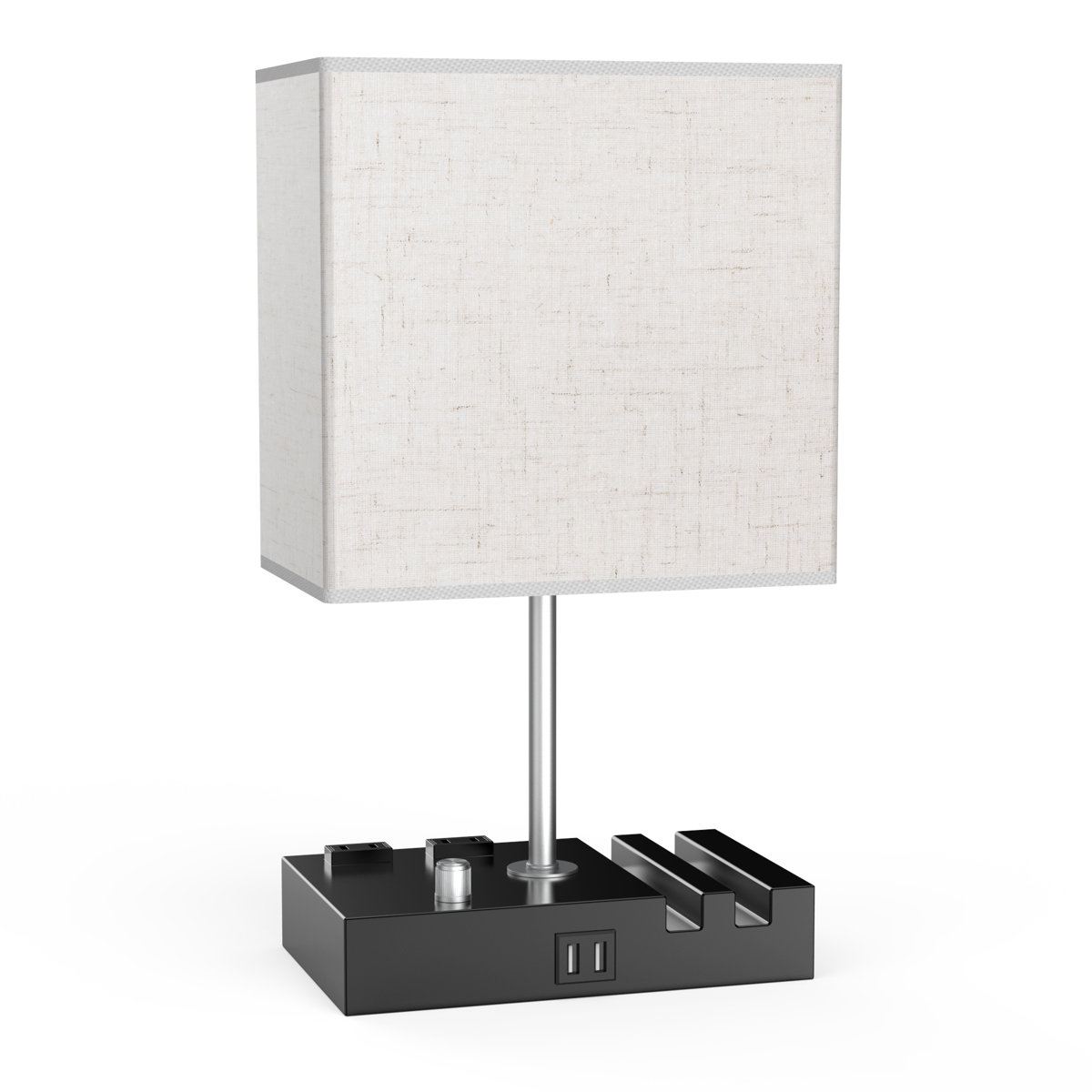 Ebern Designs Marshawn Table Lamp with 2 USB Ports, 2 Power Outlets and ...