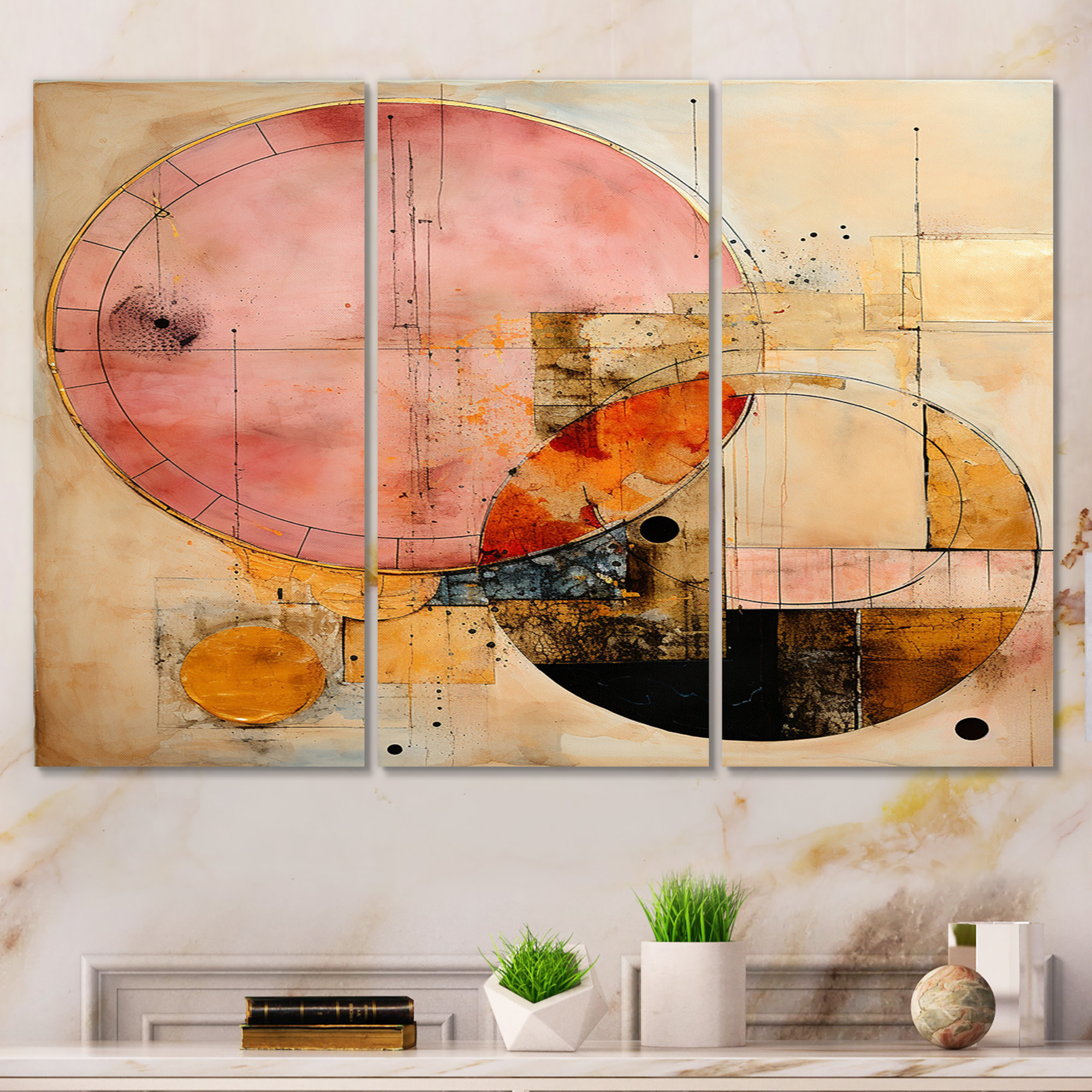 Ivy Bronx Golden Hue Horizons Vintage Pink Gold Watercolor I - Modern ...