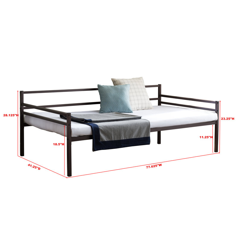 Winston Porter Bertrum Modern Metal Twin Size Daybed Frame with Metal ...