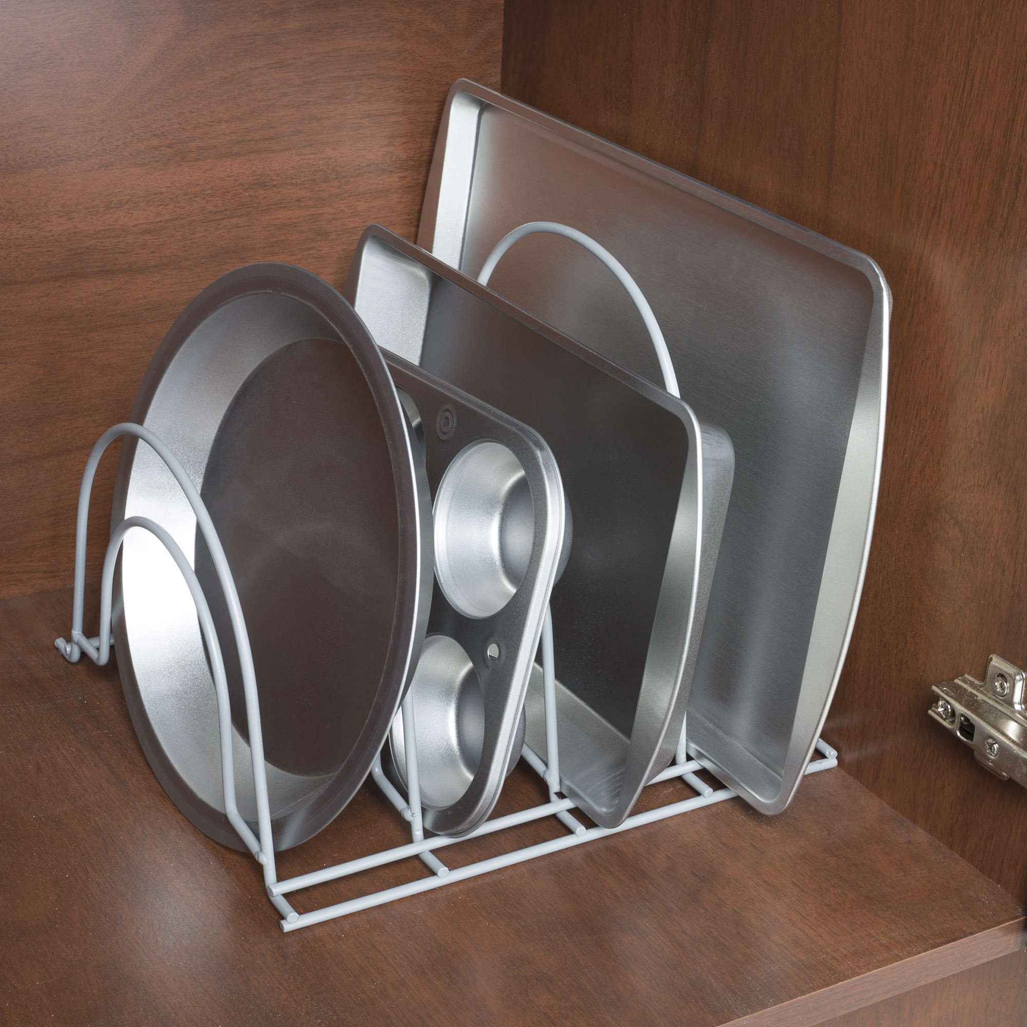 Rebrilliant Lid, Pots, and Pans Organizer - Freestanding Iron Storage ...