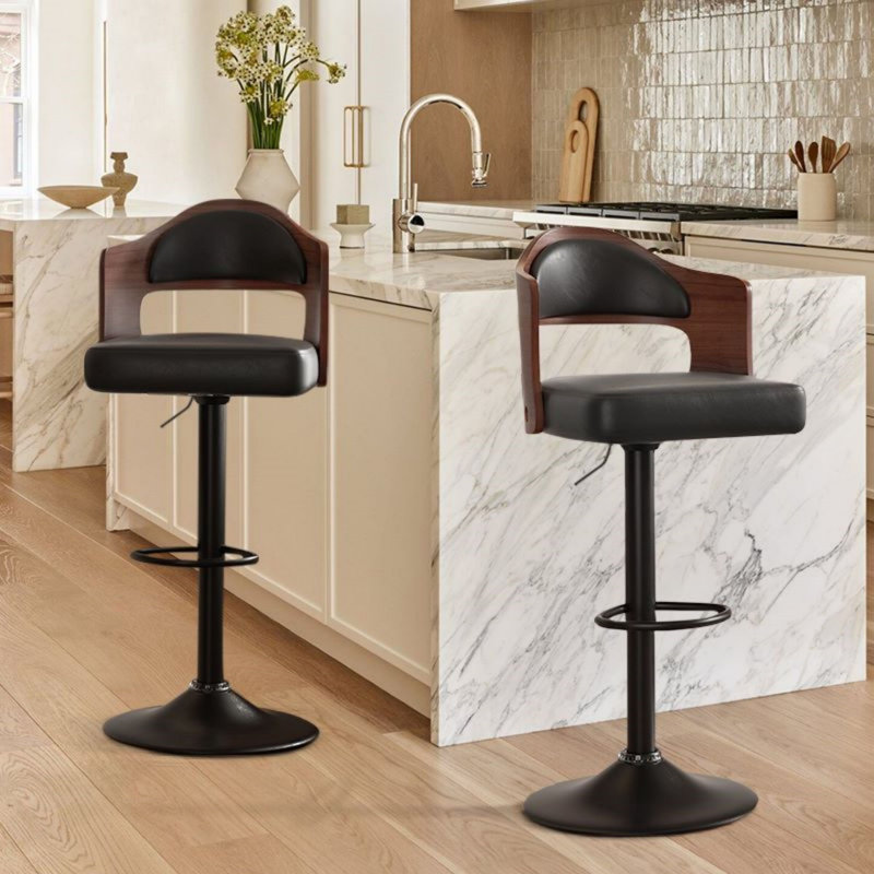 George Oliver Sonja Adjustable Height Swivel Bar Stools With Back And ...