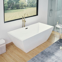 ANZZI Bank Series 63'' x 31'' Freestanding Soaking Acrylic Bathtub ...