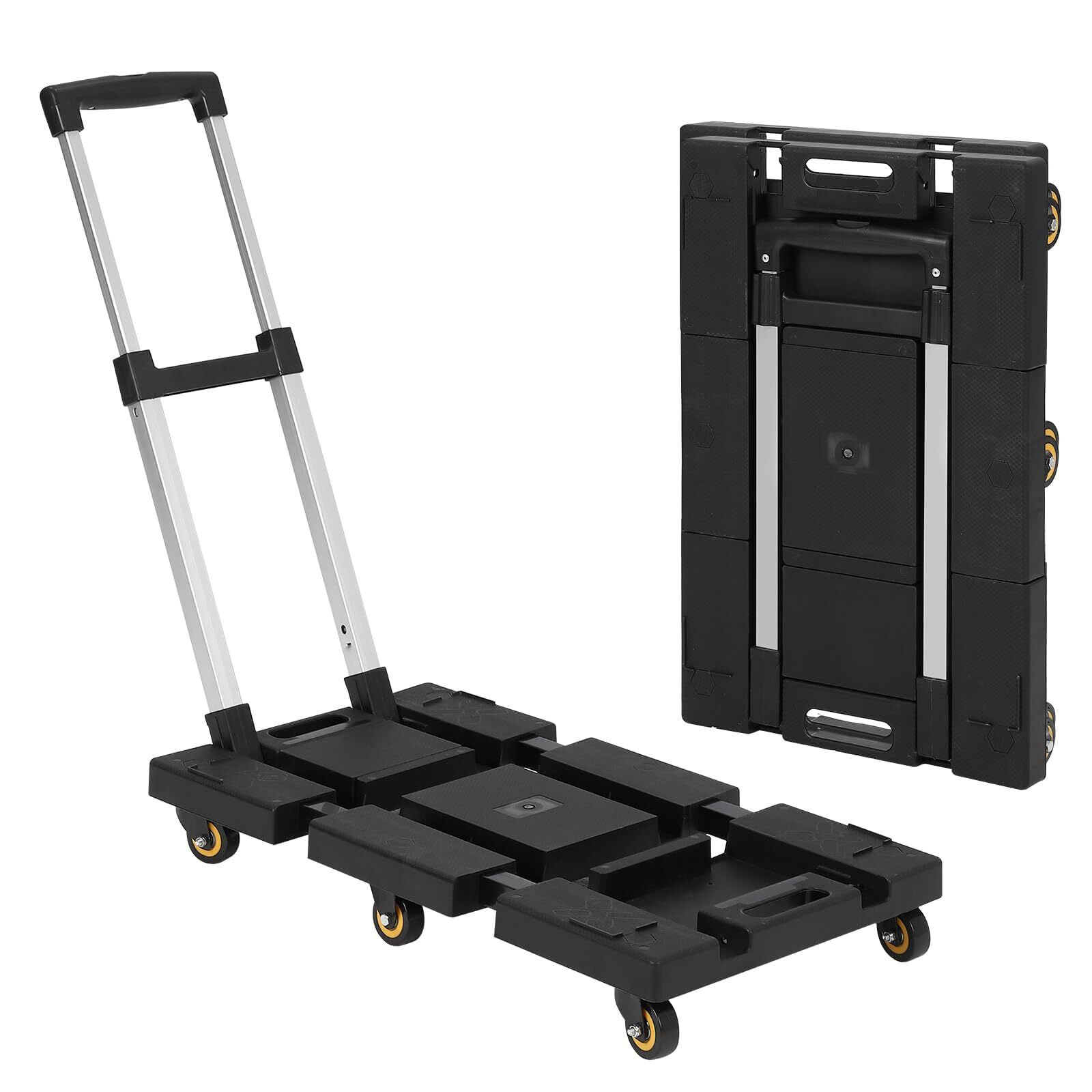 Zstar Folding Hand Truck, With Telescoping Handle And 2 Rubber Wheels ...