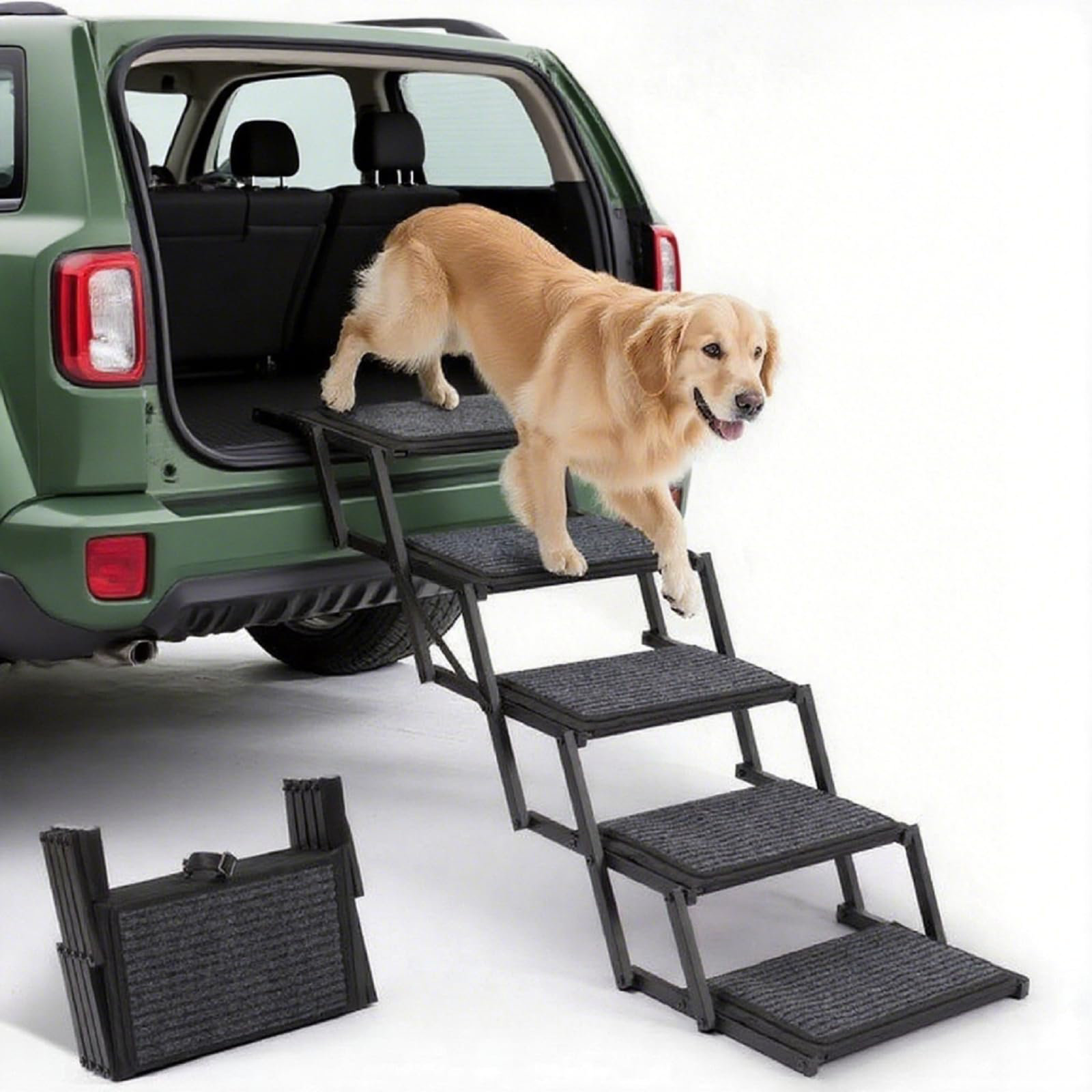 Hokku Designs Dog Steps For Car, Truck And SUV - Foldable Pet Stairs ...