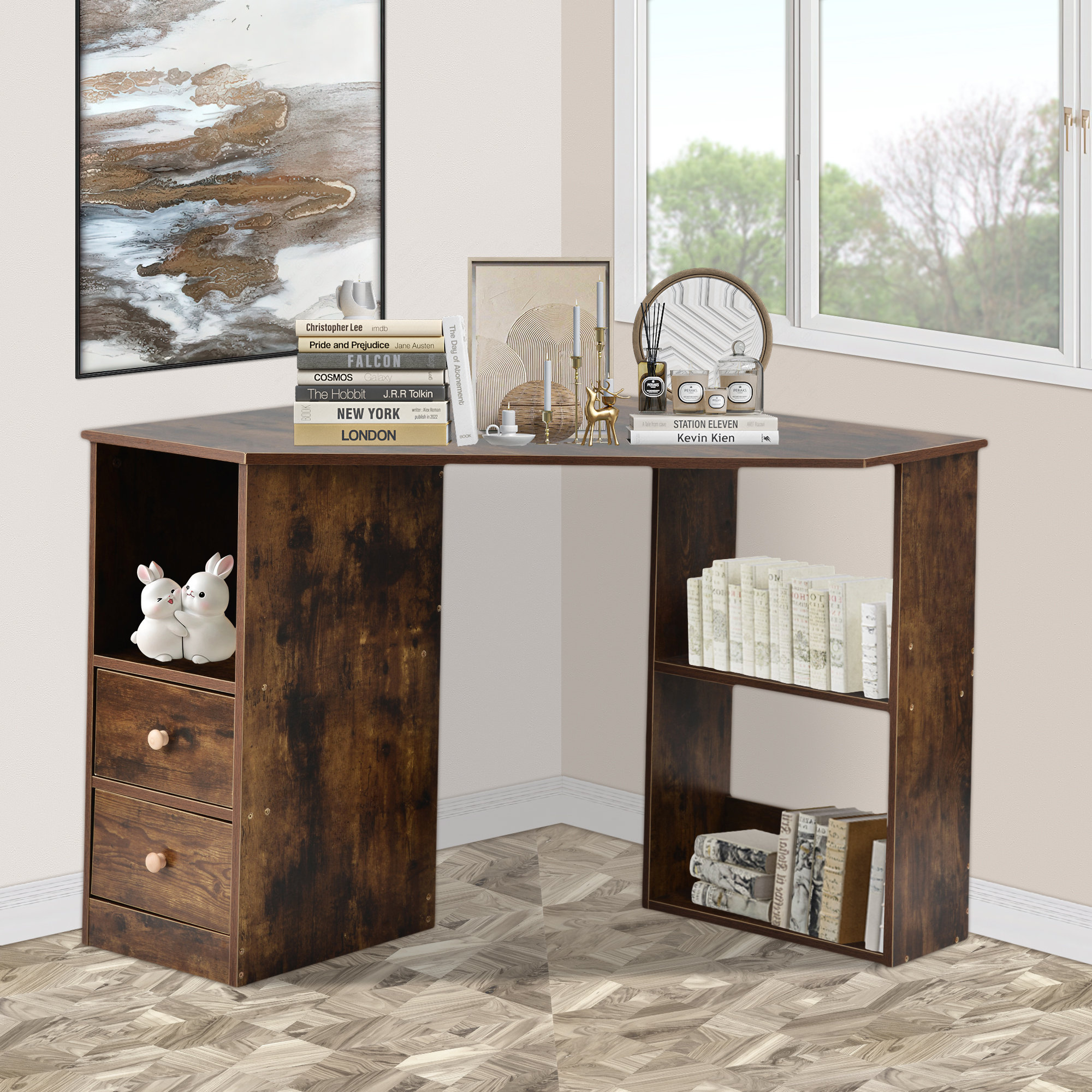Alpen Home L-shape Corner Computer Desk, Home Office Study Desk With ...