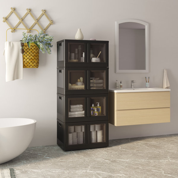 Rebrilliant Stackable Collapsible Plastic Storage Bins with Lids – 150 ...