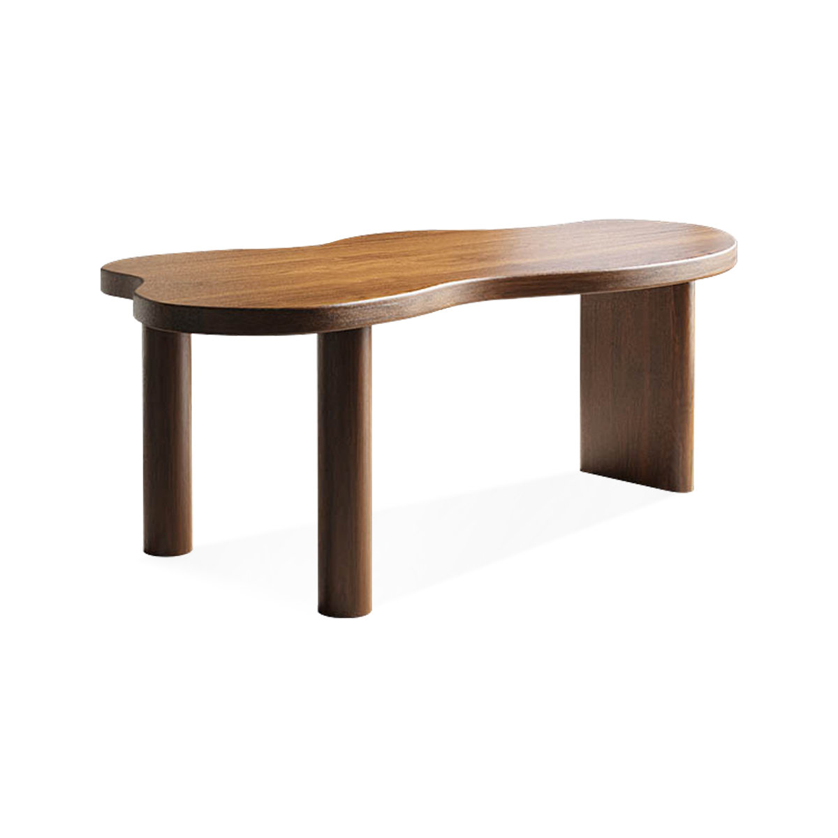 Groove Interior Walnut Curved Solid Wood desk | Wayfair