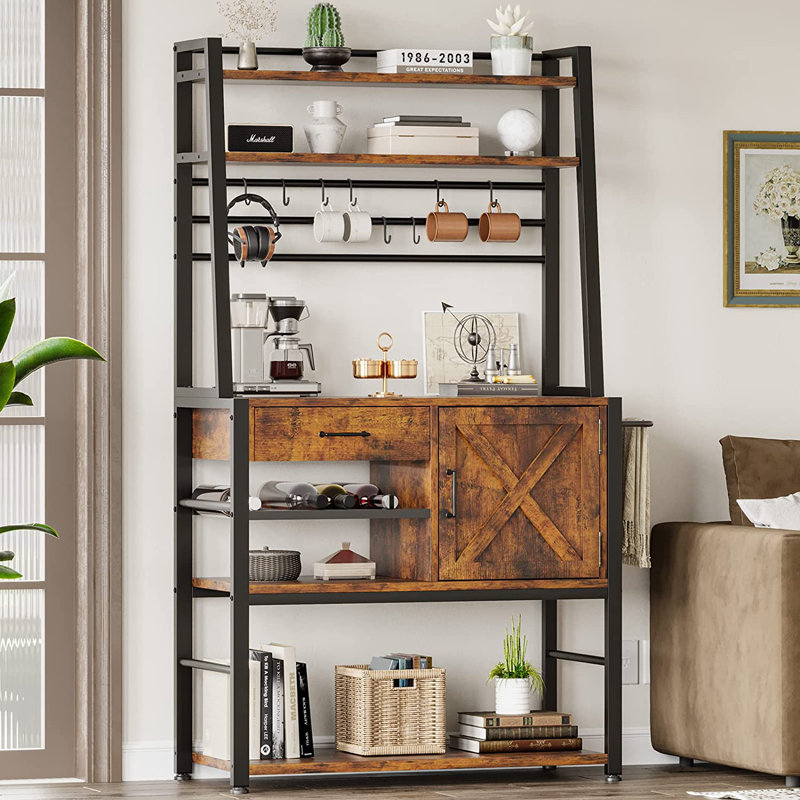 17 Stories Tierone Baker''s Rack, Coffee Bar Cabinet, Farmhouse ...