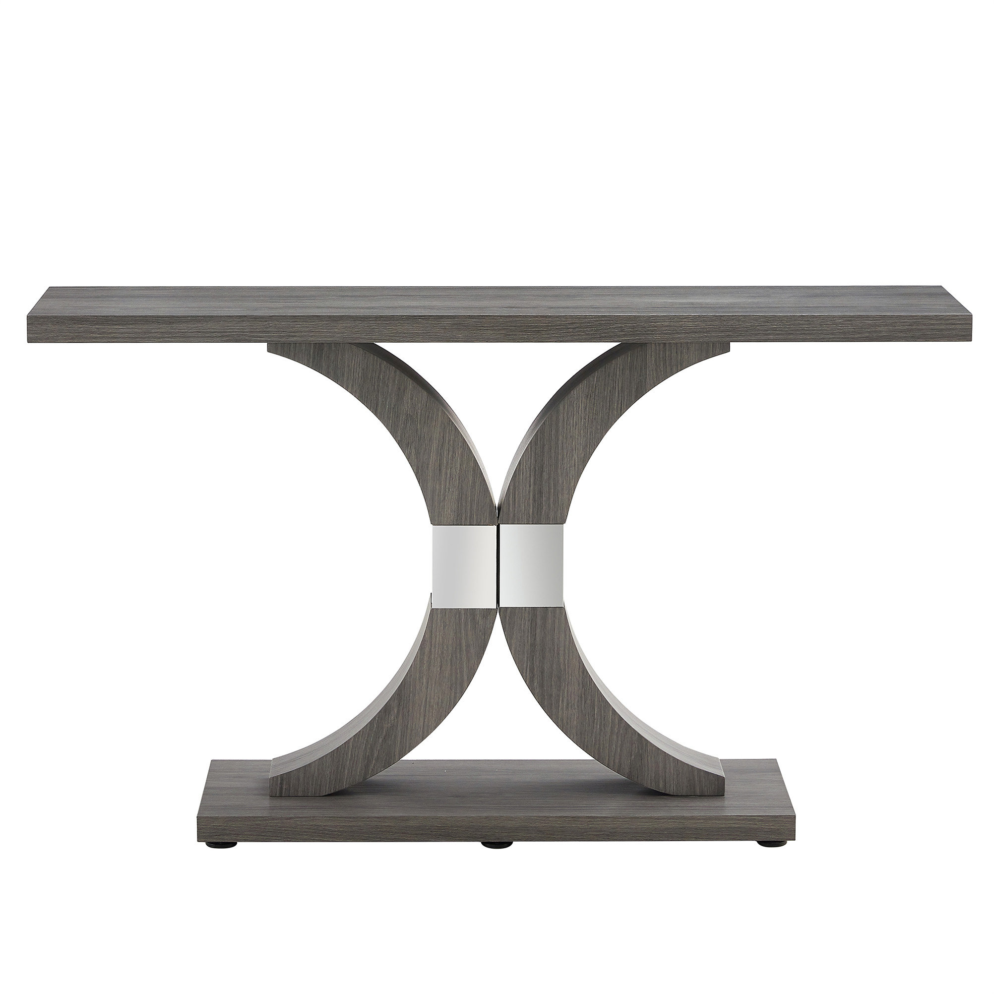 Wrought Studio™ Modern Minimalist Style Natural Gray Wood Foyer Table ...