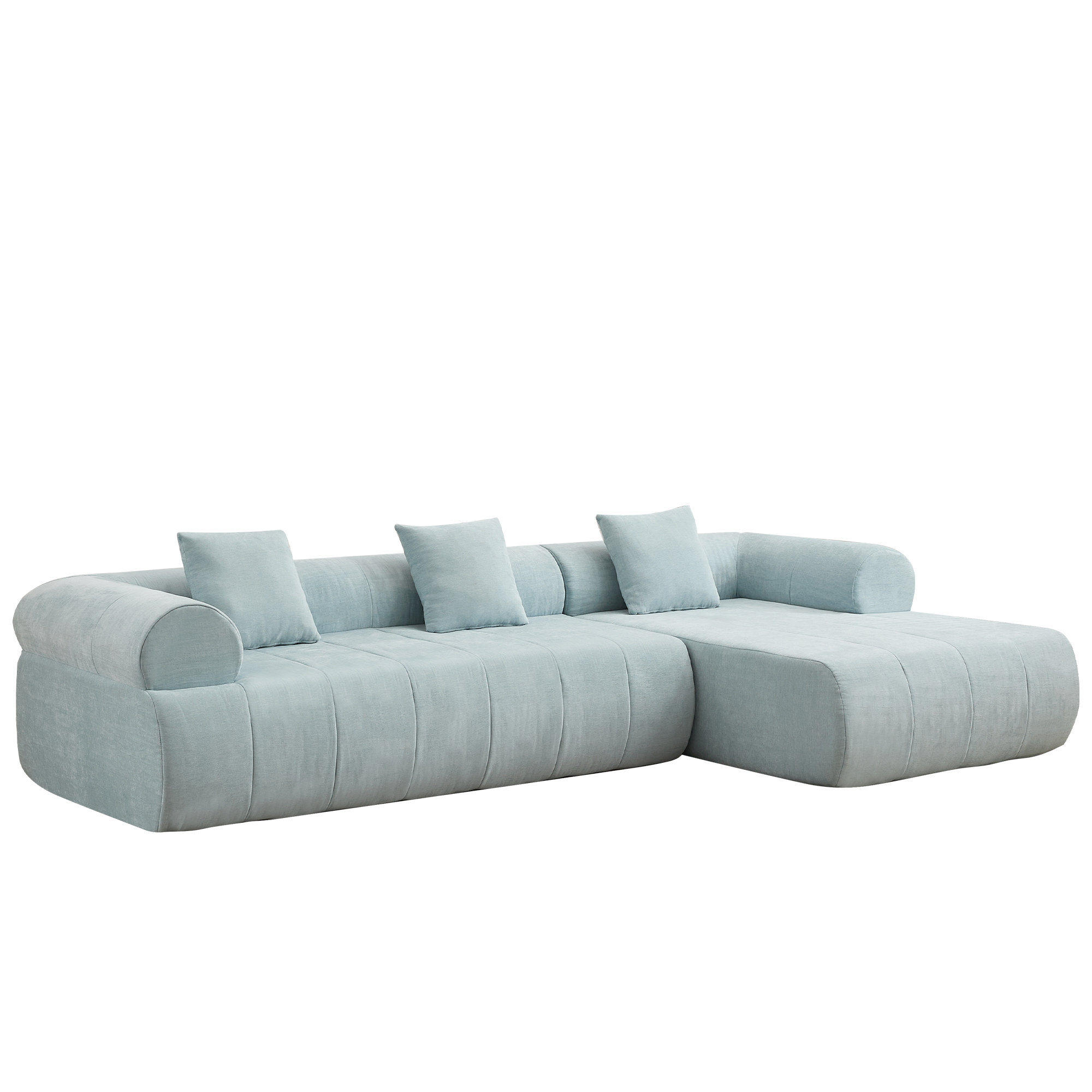Ebern Designs 119" Curved L-Shaped Sectional Sofa with Right Chaise, No ...